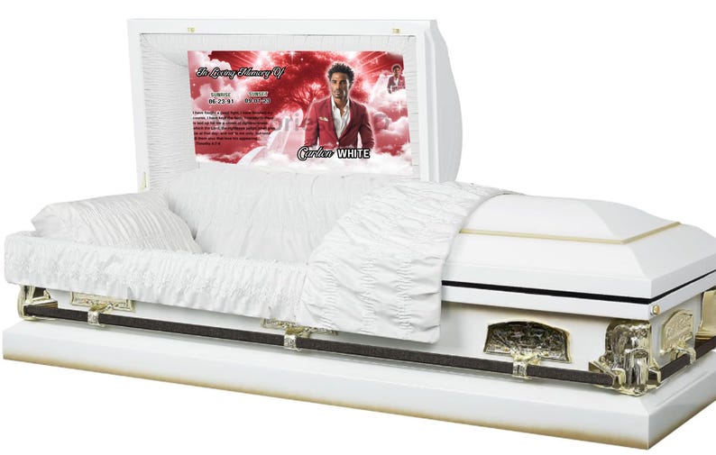 Red Tree Memorial Casket Insert, Memorial Casket Panel Template, Canva ...