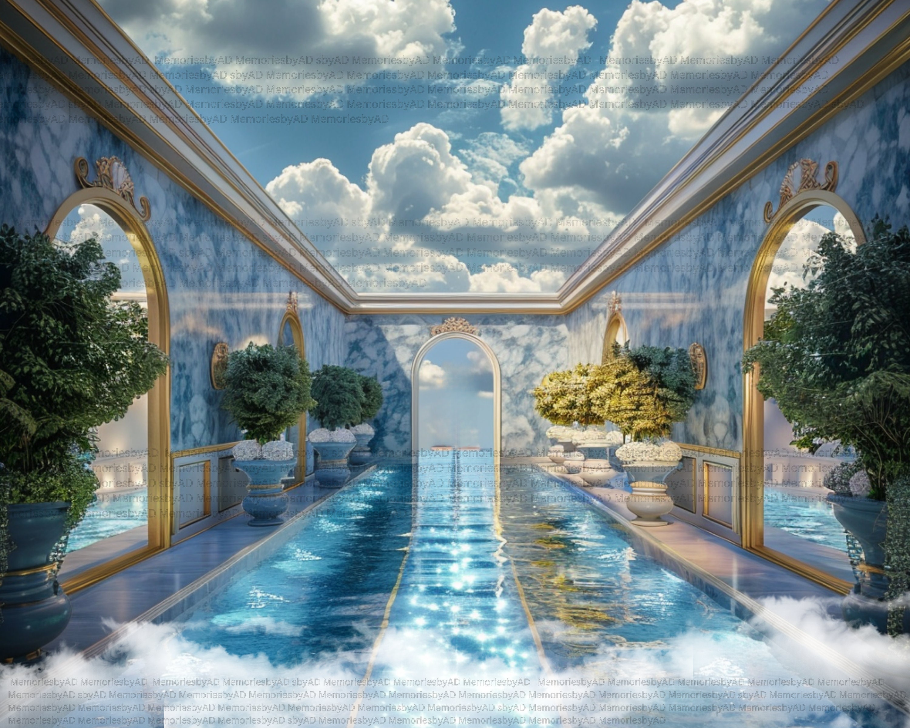 Swimming Pool Runway Memorial Template, Digital Memorial Poolside ...