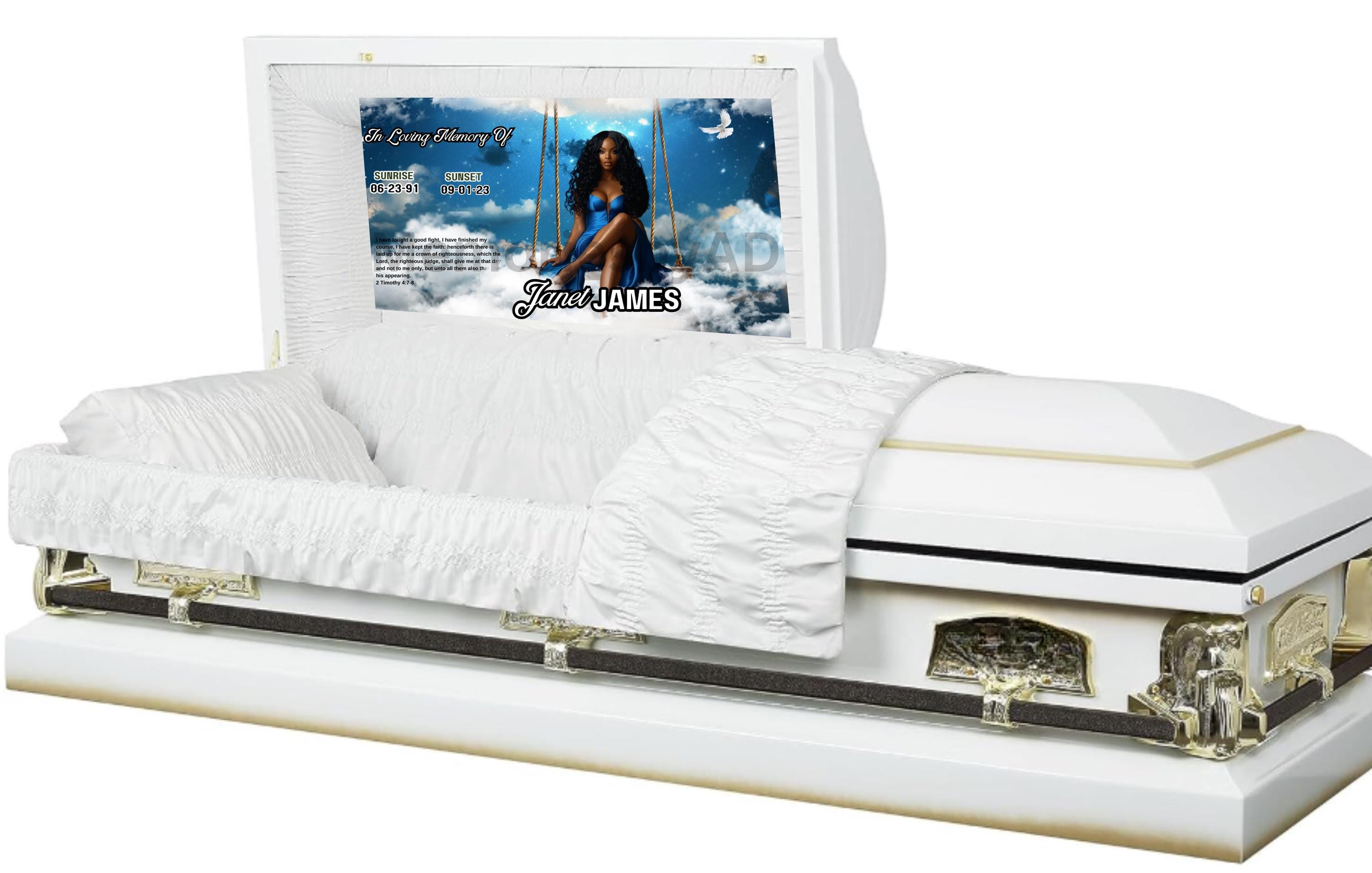 Blue Swing Casket Panel Insert, Canva Digital File, Memorial Casket ...