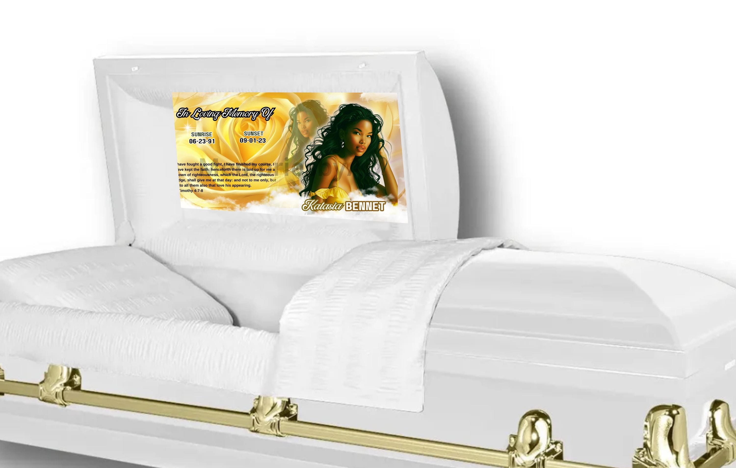 Yellow Rose Memorial Casket Insert, Memorial Casket Panel Template ...
