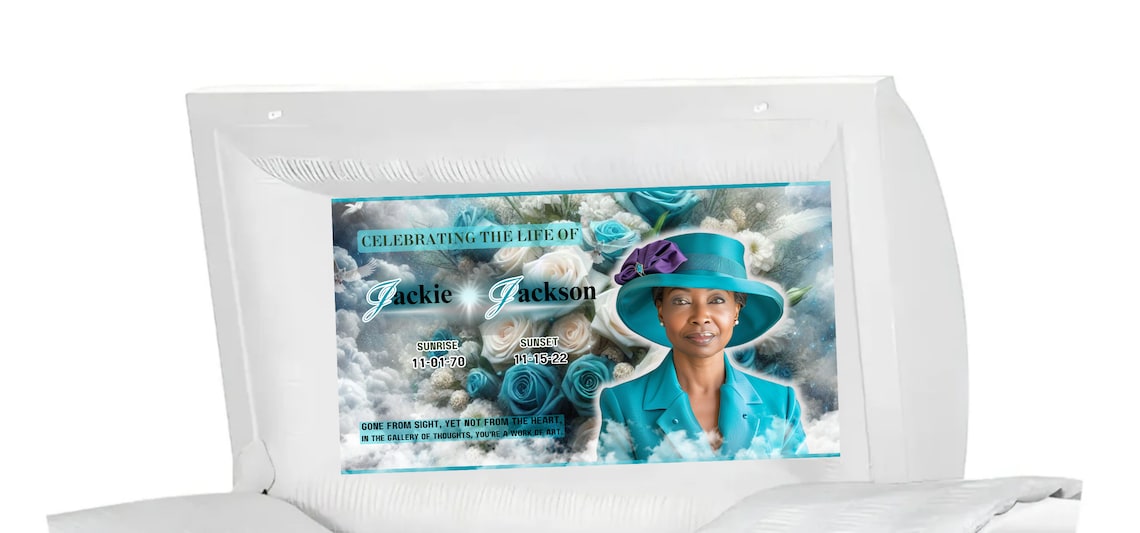 Casket Panel Design Template, Memorial Casket Panel Template, Canva RIP ...