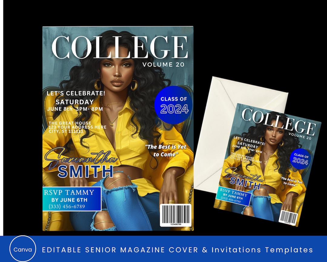 Graduation Template, Editable High School, Senior, College Magazine ...