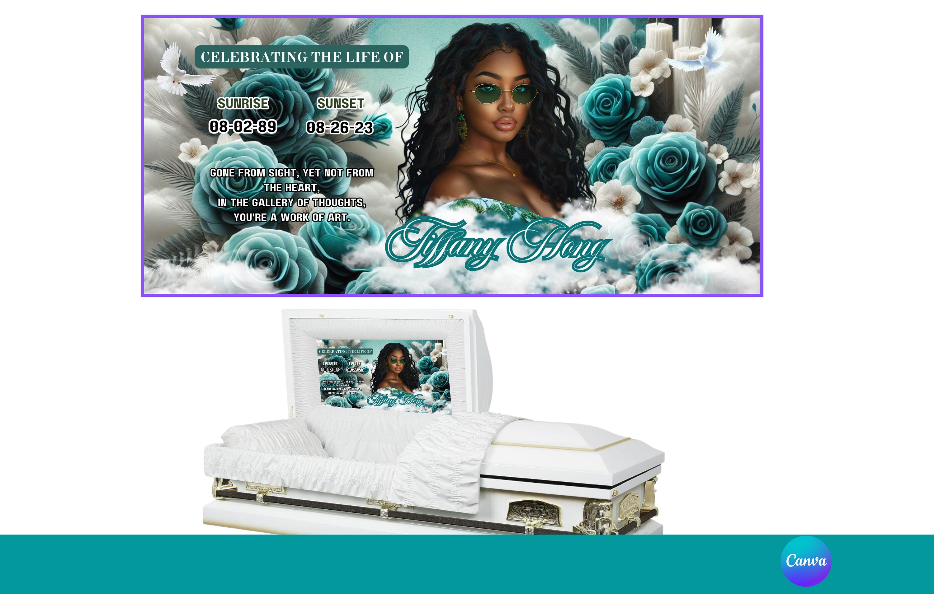 Memorial Casket Panel Template, Digital Casket Panel Design Template ...