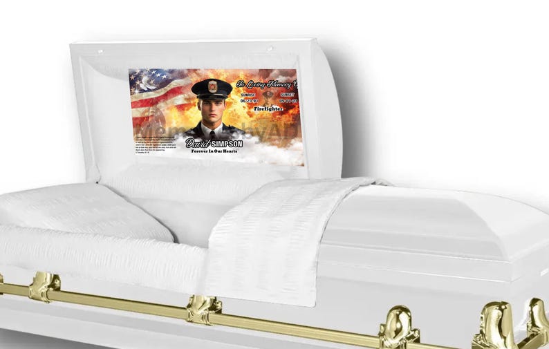 Firefighter Memorial Casket Insert, Memorial Casket Panel Template ...