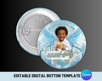 Child Memorial Button Template, Baby Digital Button Design Template ...