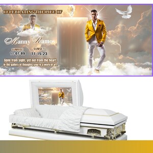 Casket Panel Design Template, Memorial Casket Panel Template, Canva RIP ...