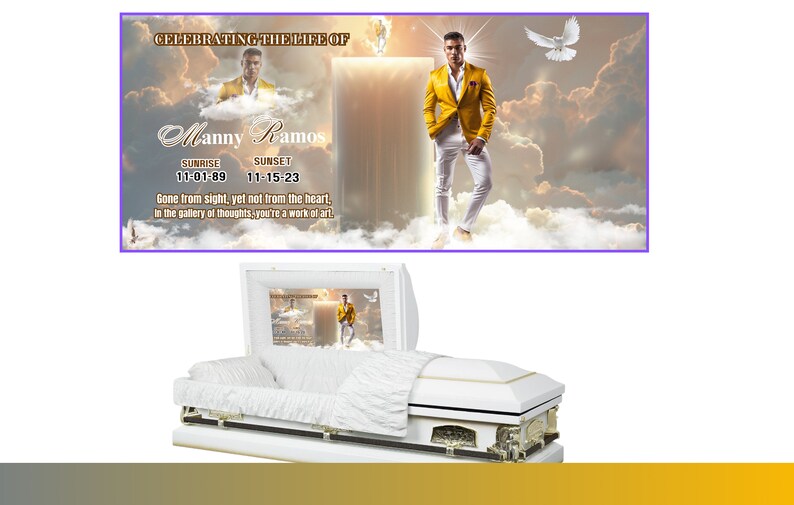 Casket Panel Design Template, Memorial Casket Panel Template, Canva RIP ...