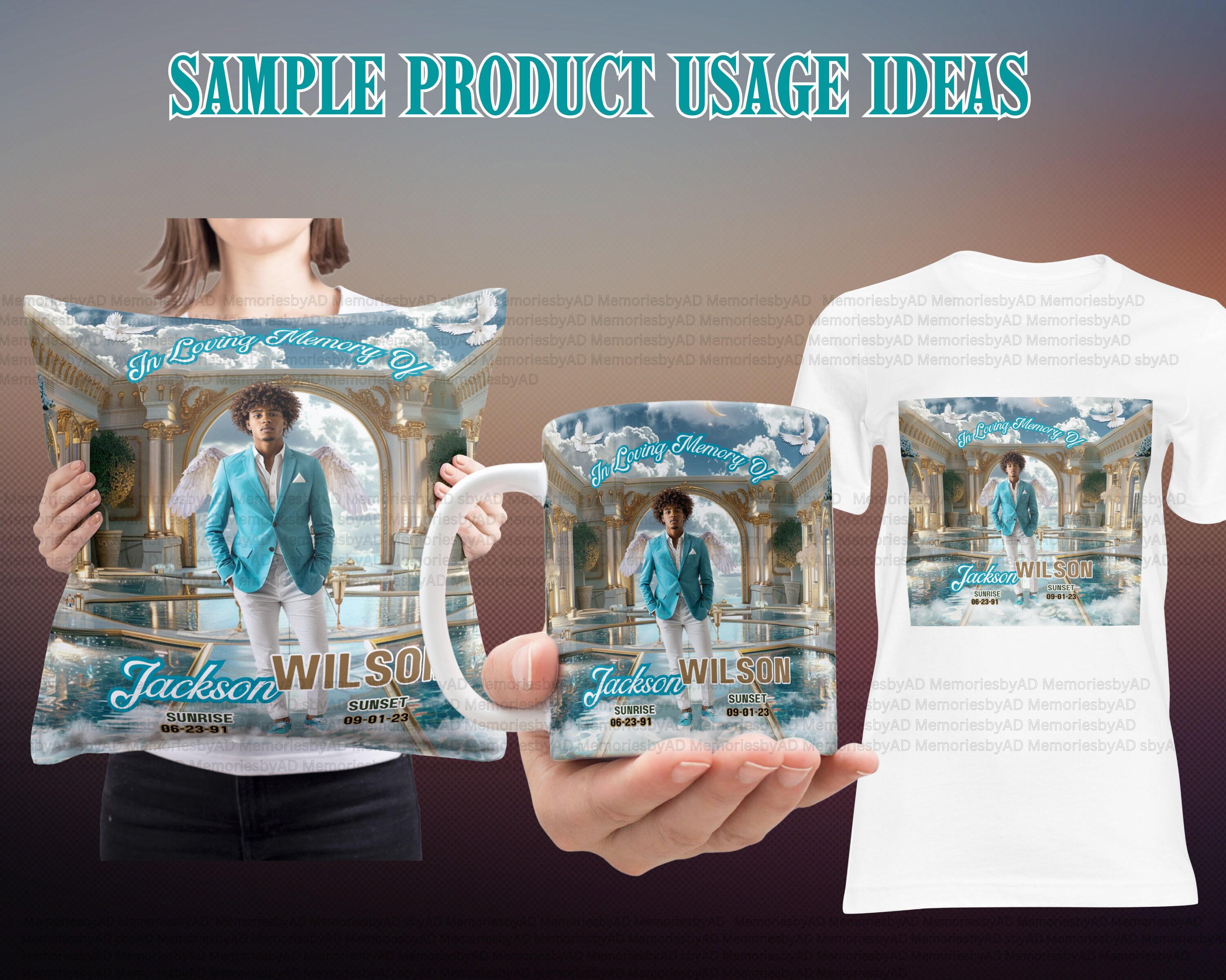 Digital Memorial Poolside Backdrop, Swimming Pool Runway Memorial ...