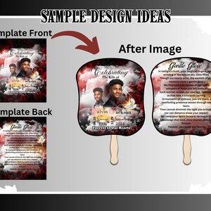 Memorial Funeral Fan Template, Canva Funeral Fan Template, Editable ...