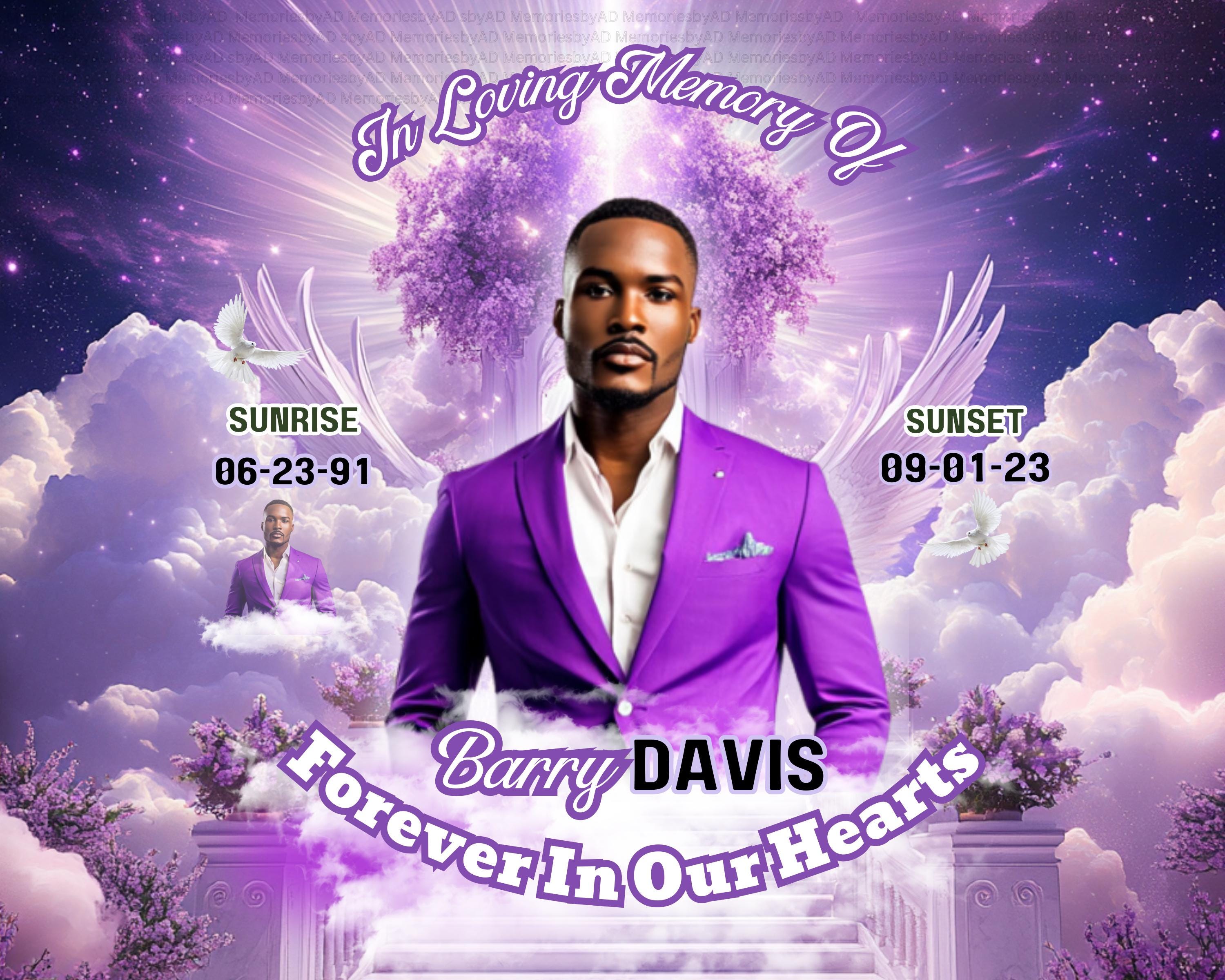 Purple Angel Wings Memorial Button Template, Digital Funeral Button ...