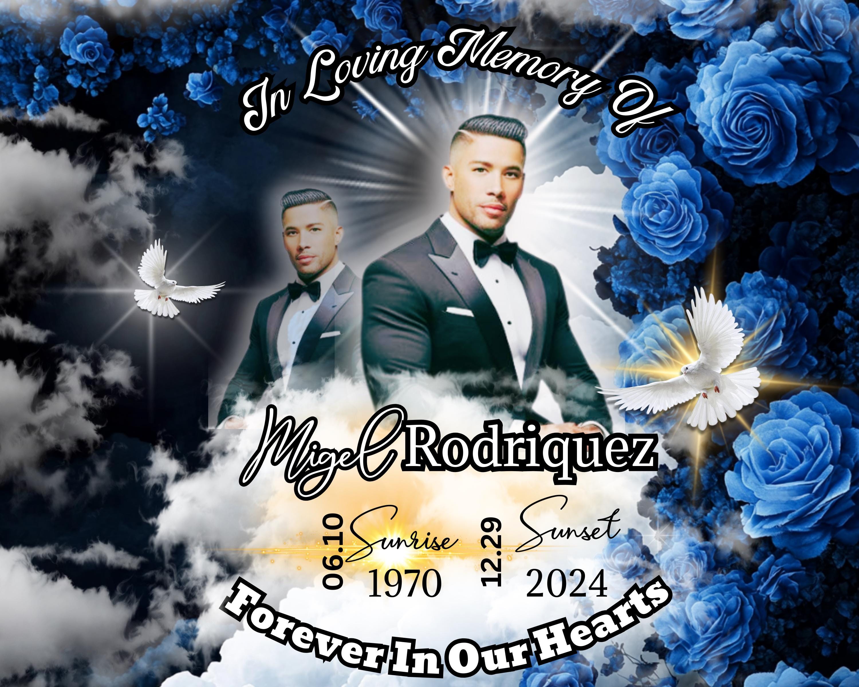 Blue and White Memorial Button Template, Editable Canva Memorial ...