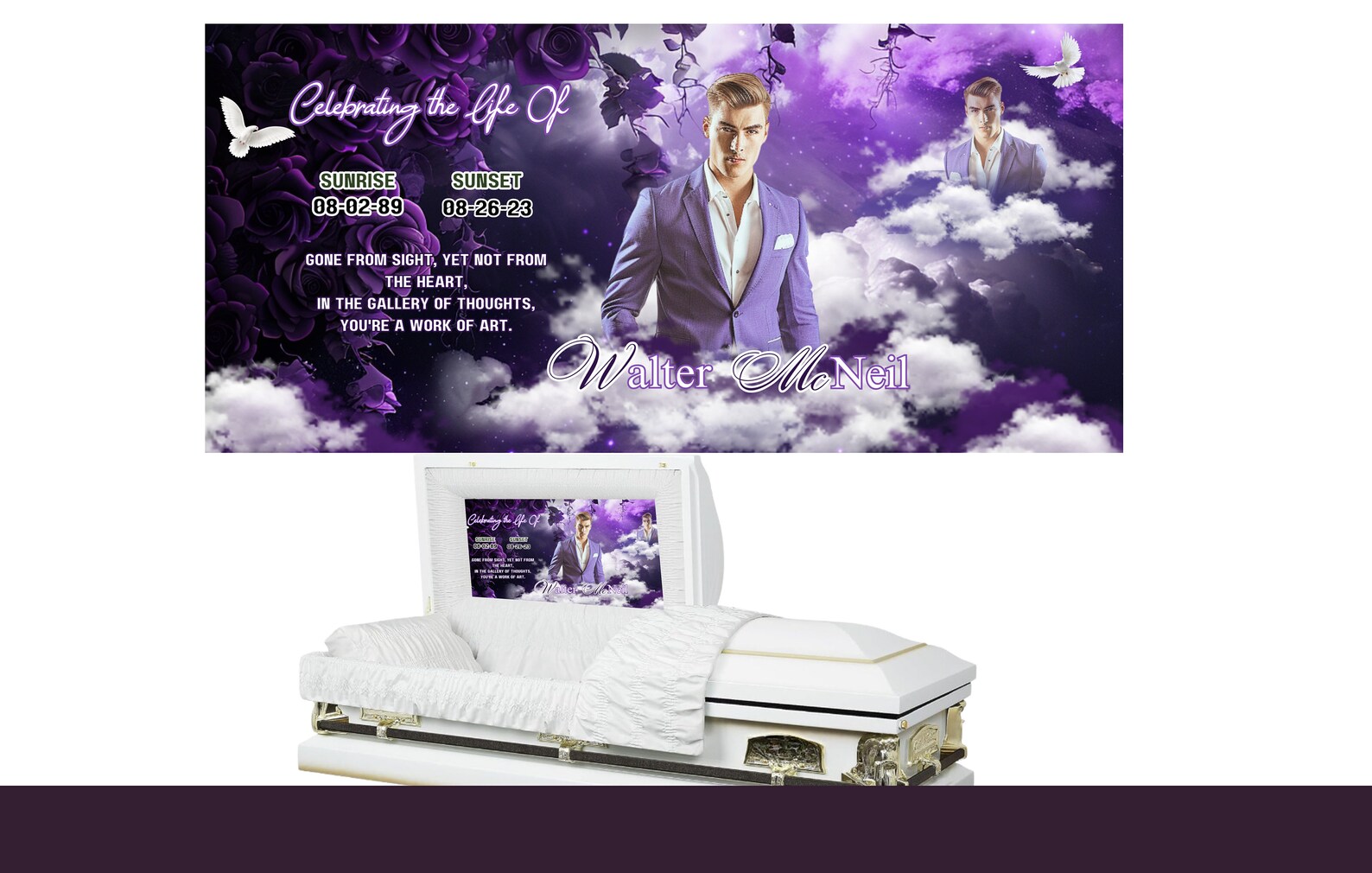 Memorial Casket Panel Template, Digital Casket Panel Design Template ...