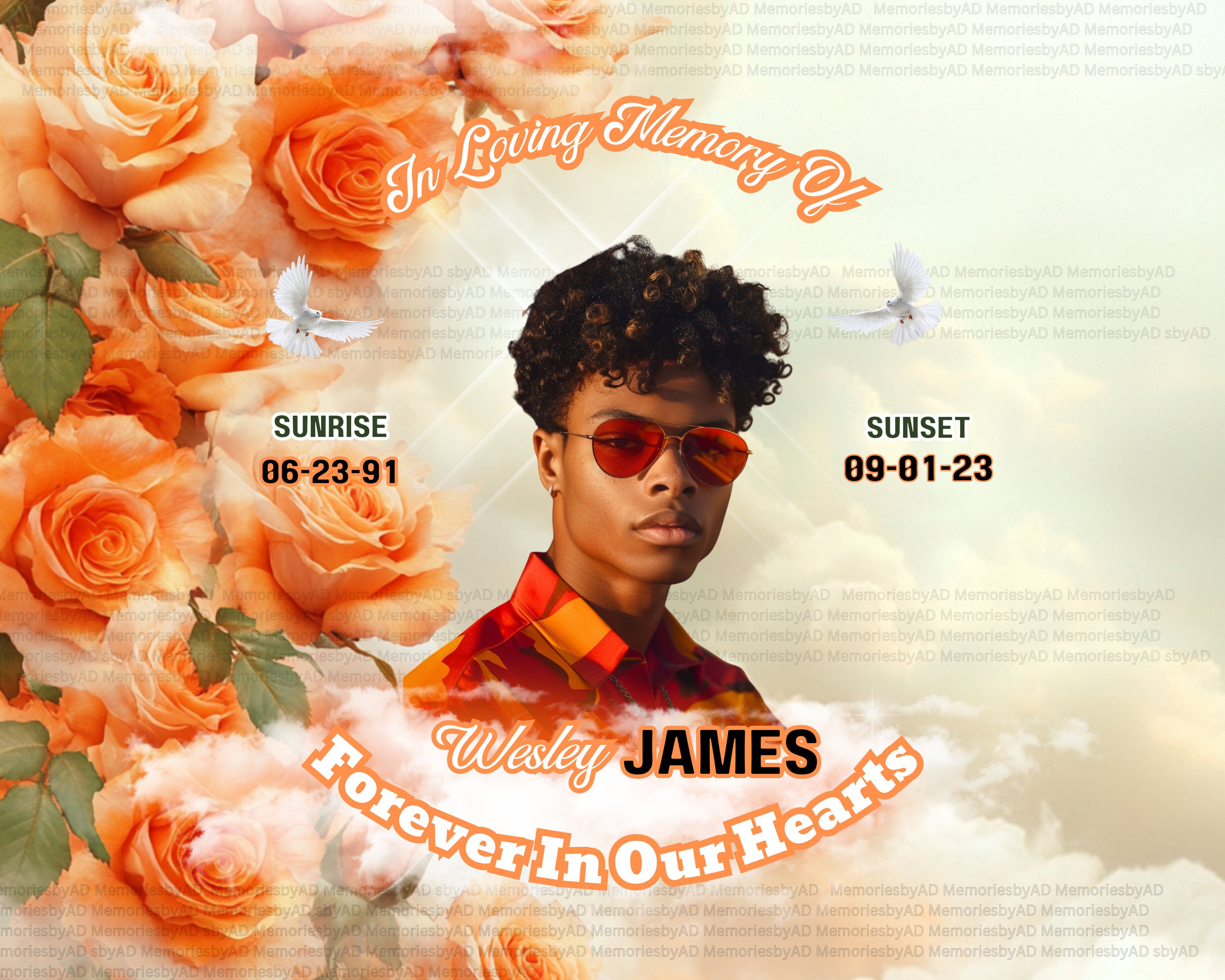 Digital Funeral Button Design Template, Memorial Button Template ...