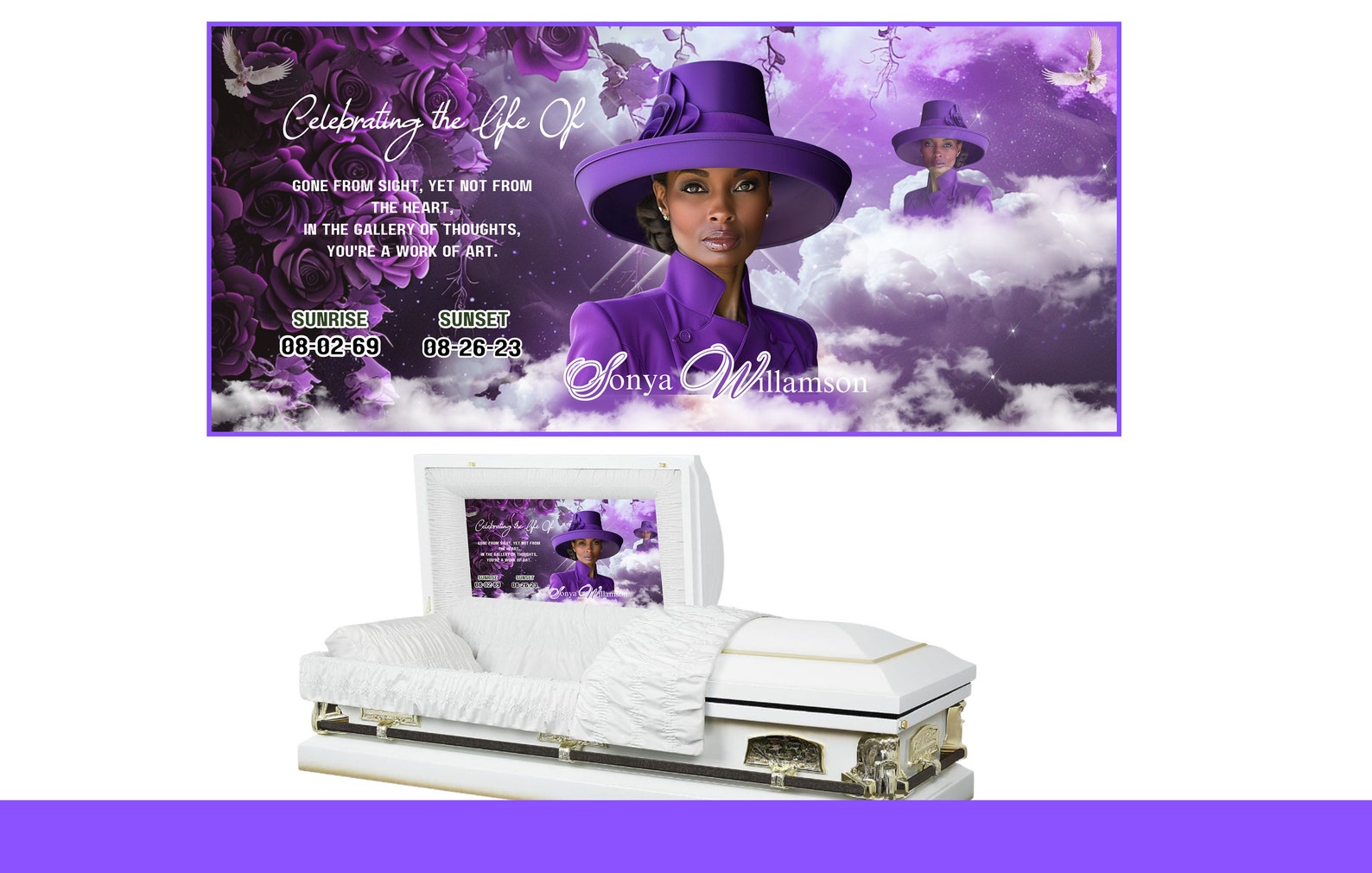 Memorial Casket Panel Template, Digital Casket Panel Design Template ...