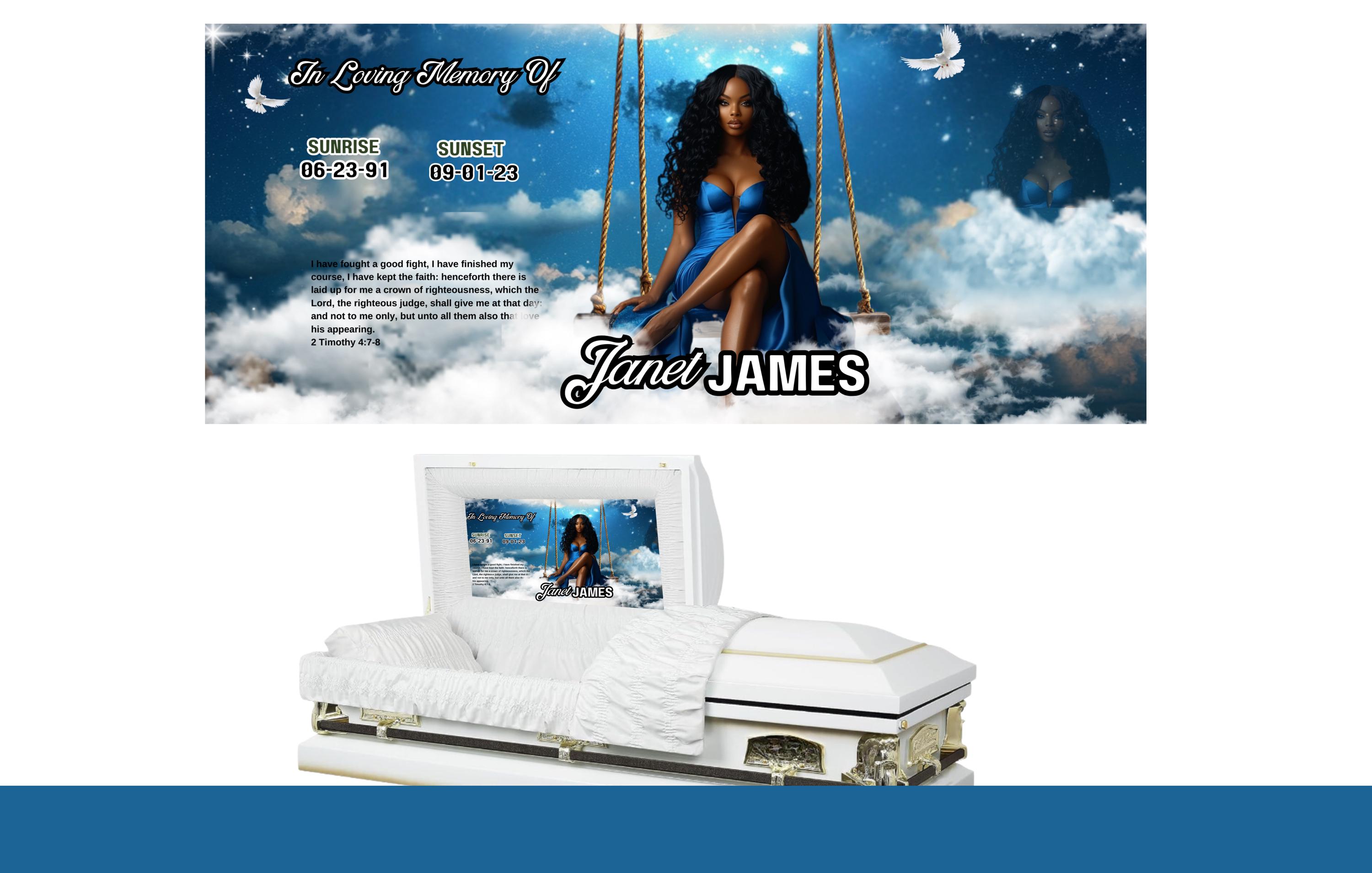 Blue Swing Casket Panel Insert, Canva Digital File, Memorial Casket ...