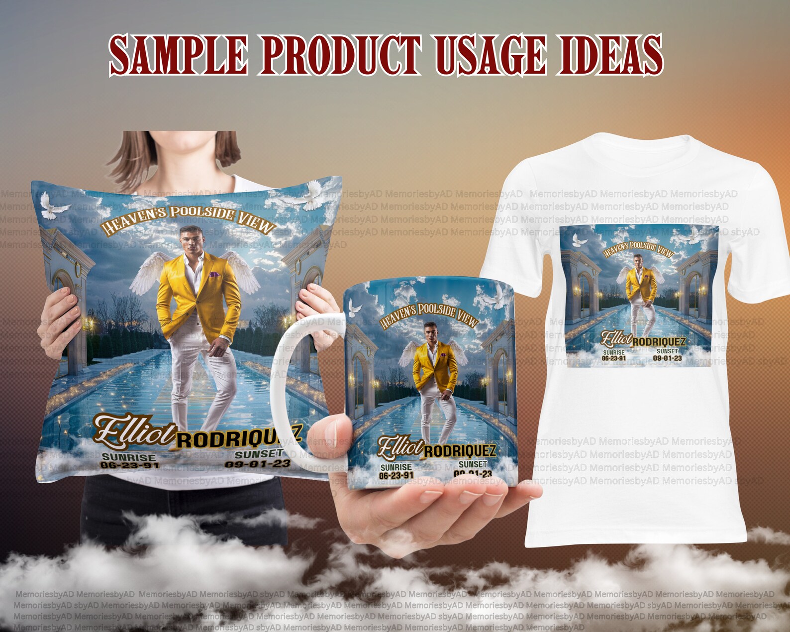Swimming Pool Runway Memorial Template, Digital Memorial Poolside ...