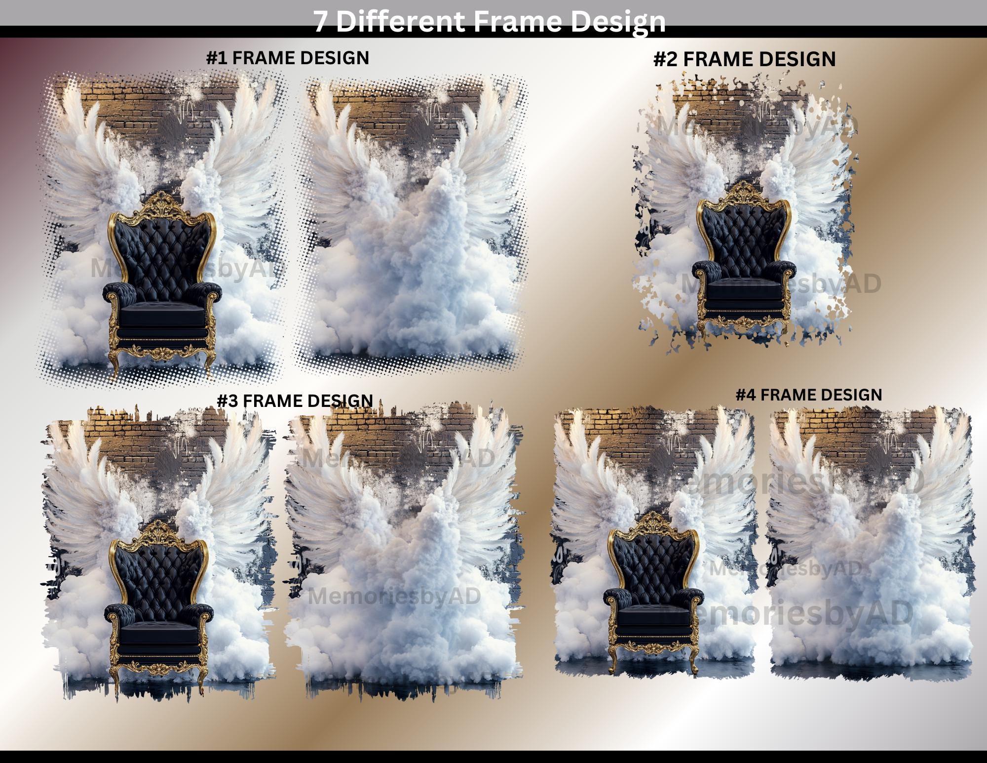 Black and White Memorial Angel Wing Frontal Canva T-shirt Template ...