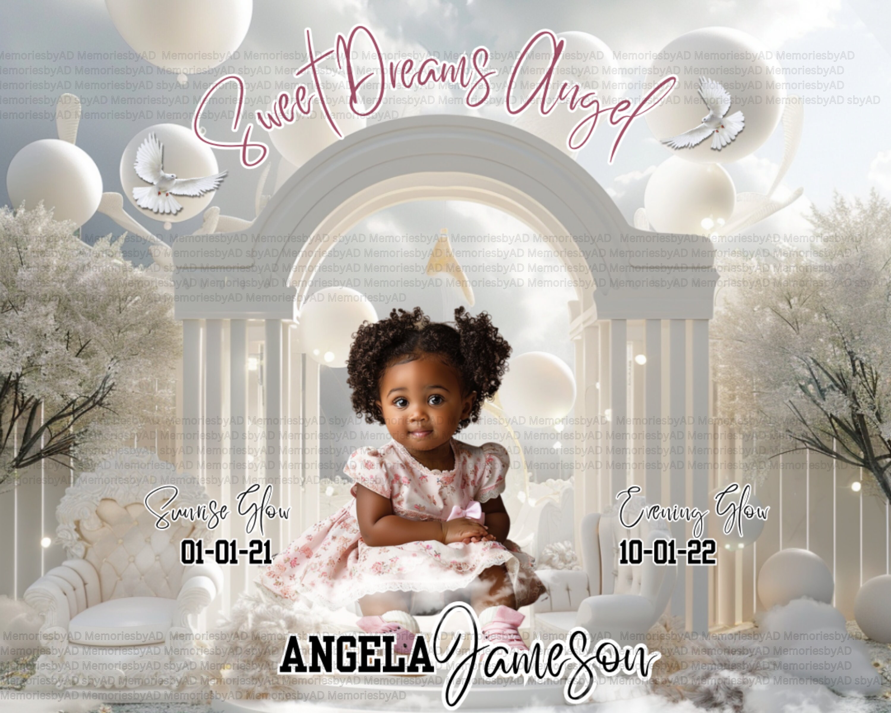 Editable Memorial Button, Baby Digital Button Design Template, Child ...