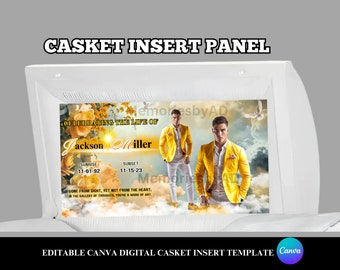 Casket Panel Design Template, Memorial Casket Panel Template, Canva RIP ...