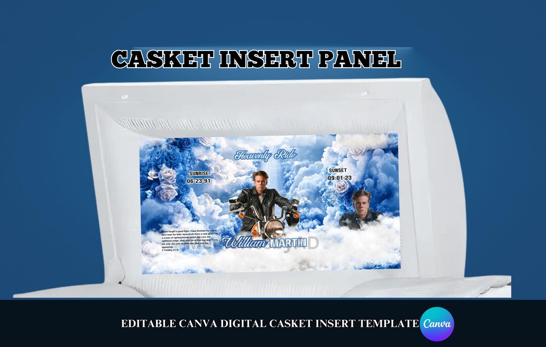 Open Road Canva Digital File, Memorial Casket Insert, Memorial Casket ...