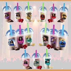 16 Graduation Styrofoam Cup Template Bundle, 16 Editable Canva ...