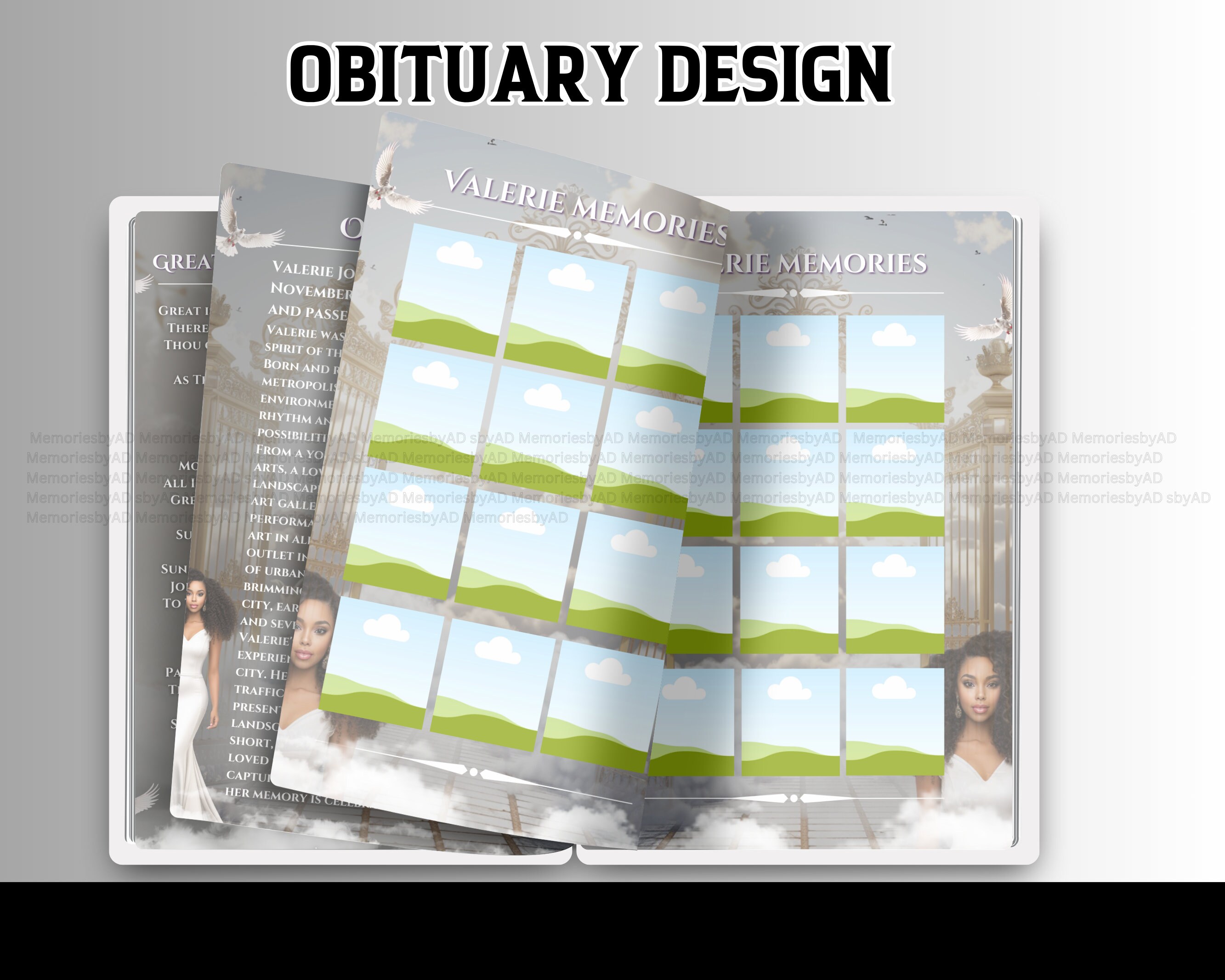 Obituary Funeral Program Template, Canva Editable Funeral Template, 8.5 ...