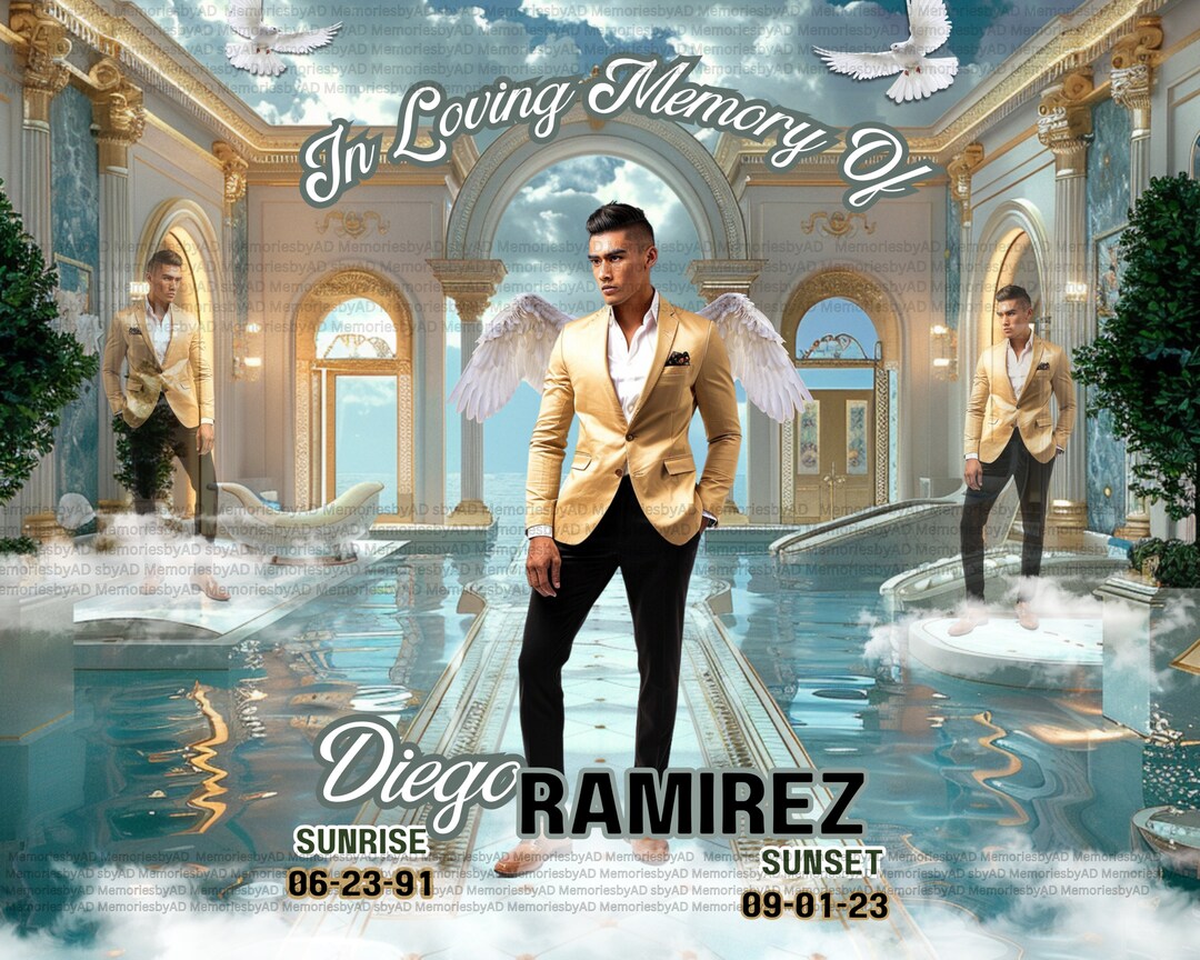 Swimming Pool Runway Memorial Template, Digital Memorial Poolside ...