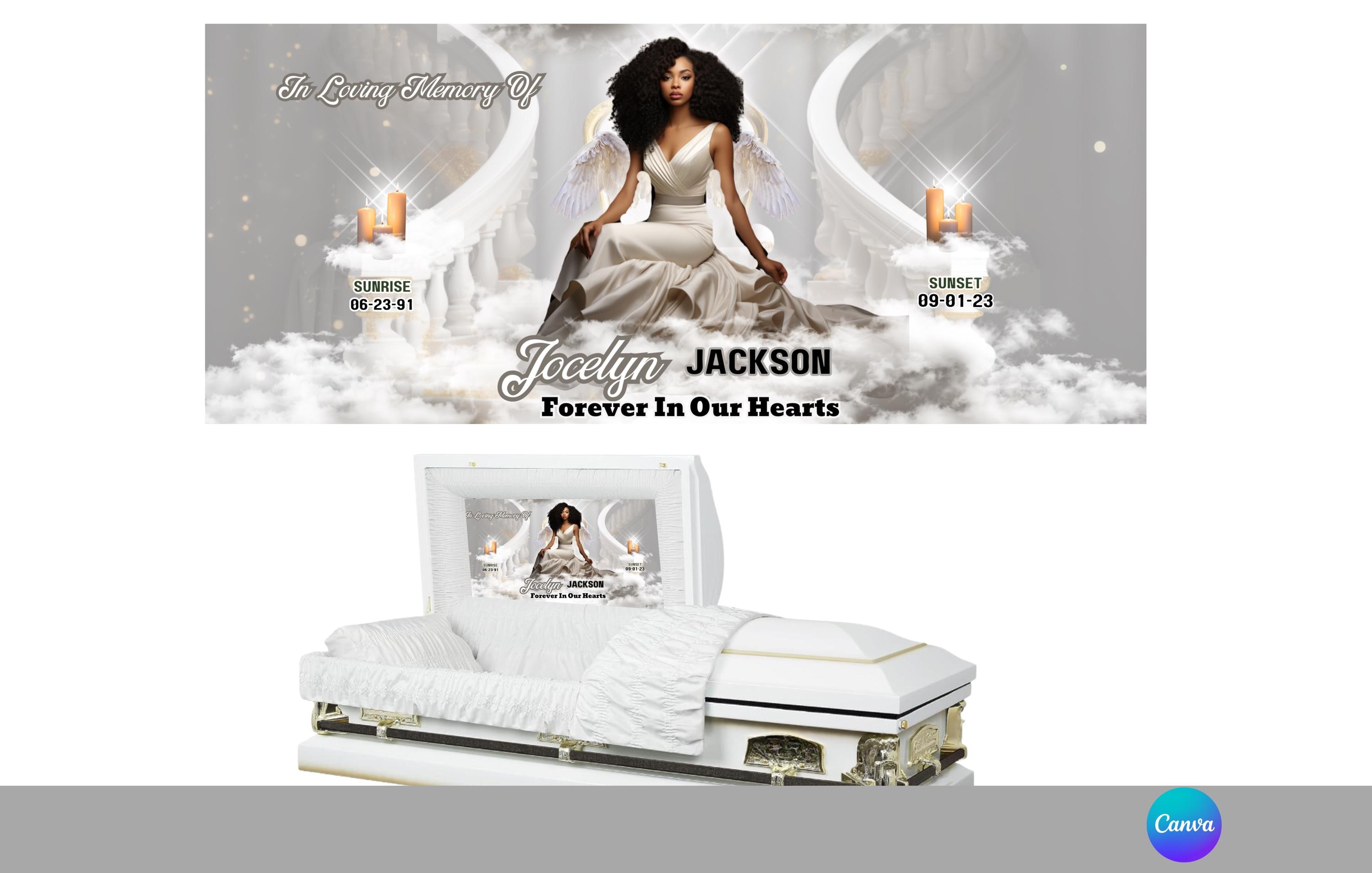 Stairway Memorial Casket Insert, Memorial Casket Panel Template, Canva ...