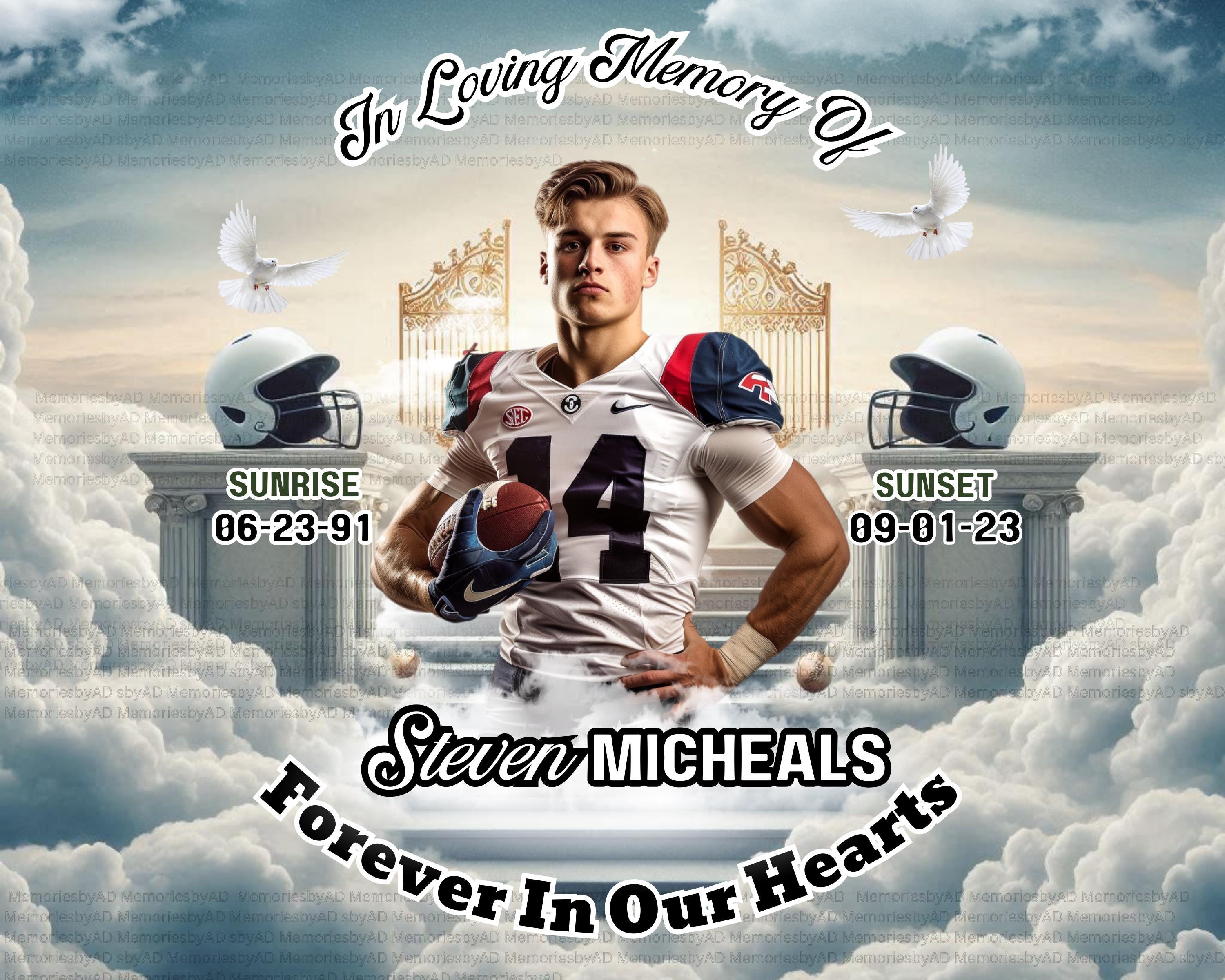 Editable Memorial Football Button Template, Customizable Digital ...