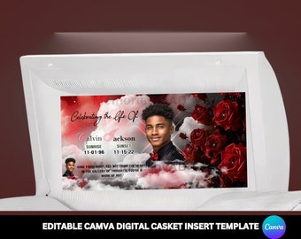 Casket Panel Design Template, Memorial Casket Panel Template, Canva RIP ...