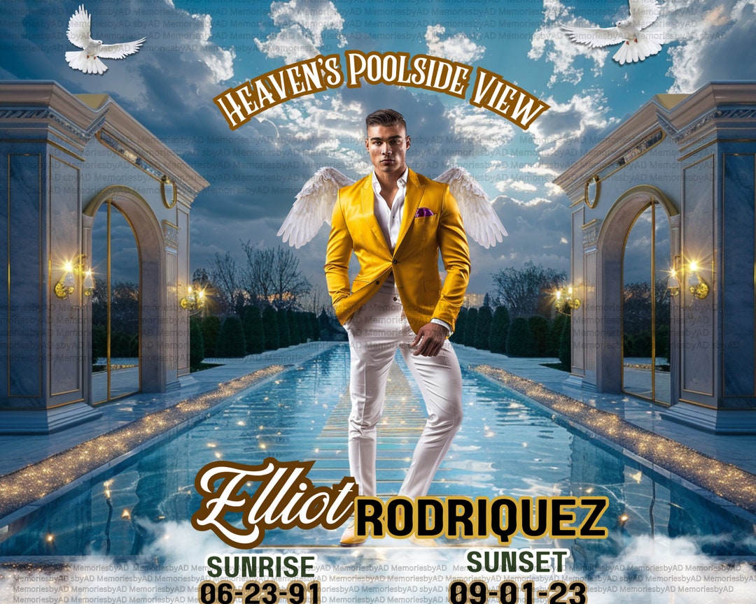 Swimming Pool Runway Memorial Template, Digital Memorial Poolside ...