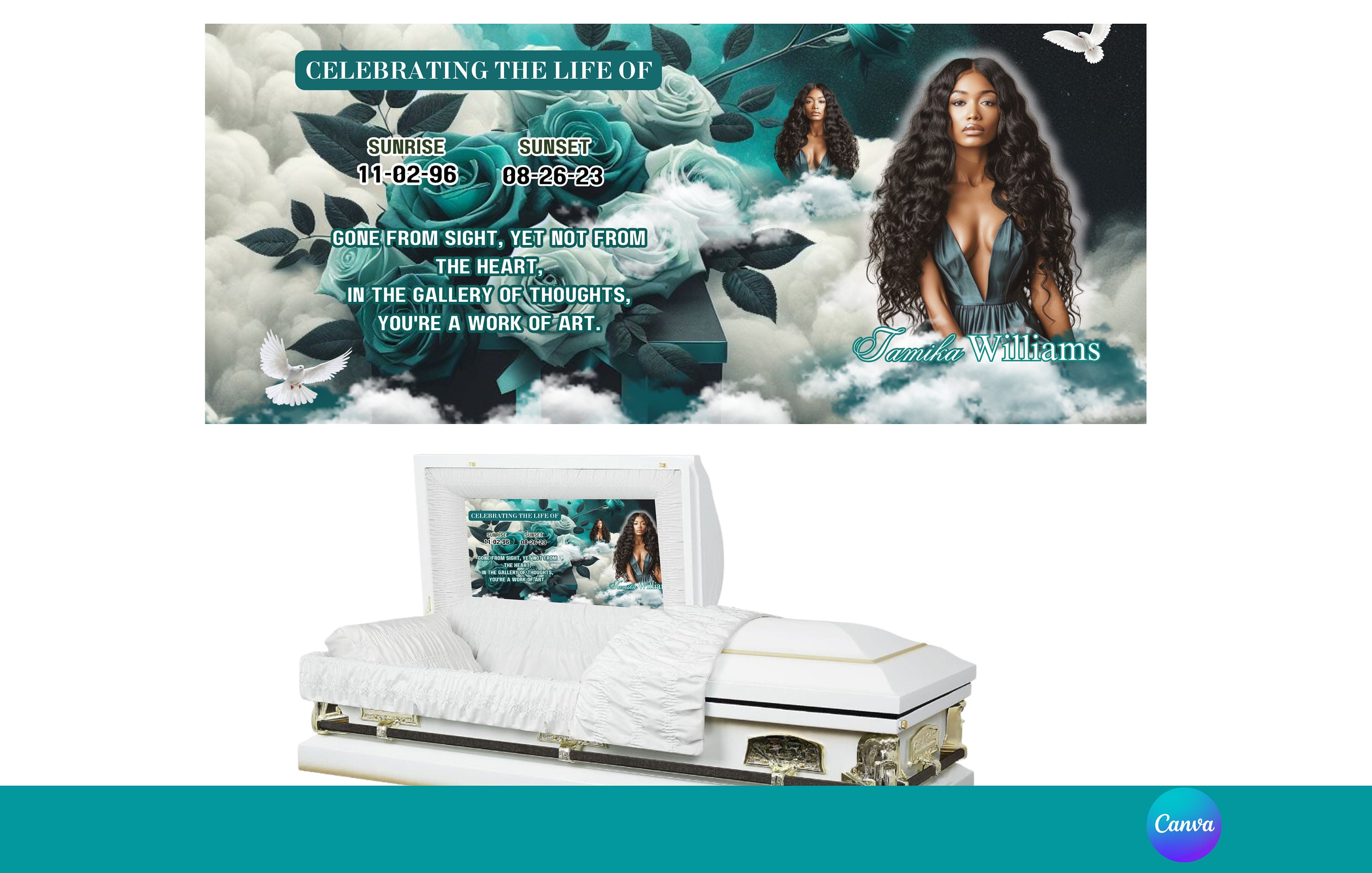 Memorial Casket Panel Template, Digital Casket Panel Design Template ...