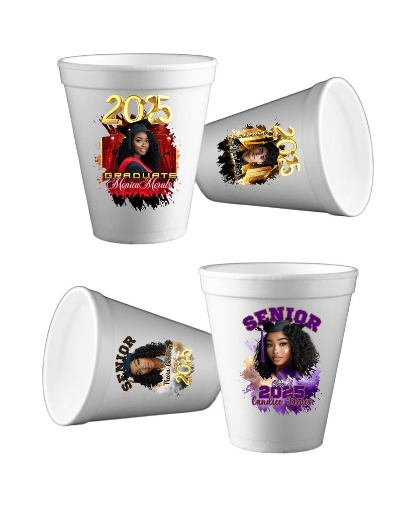 16 Graduation Styrofoam Cup Template Bundle, 16 Editable Canva ...