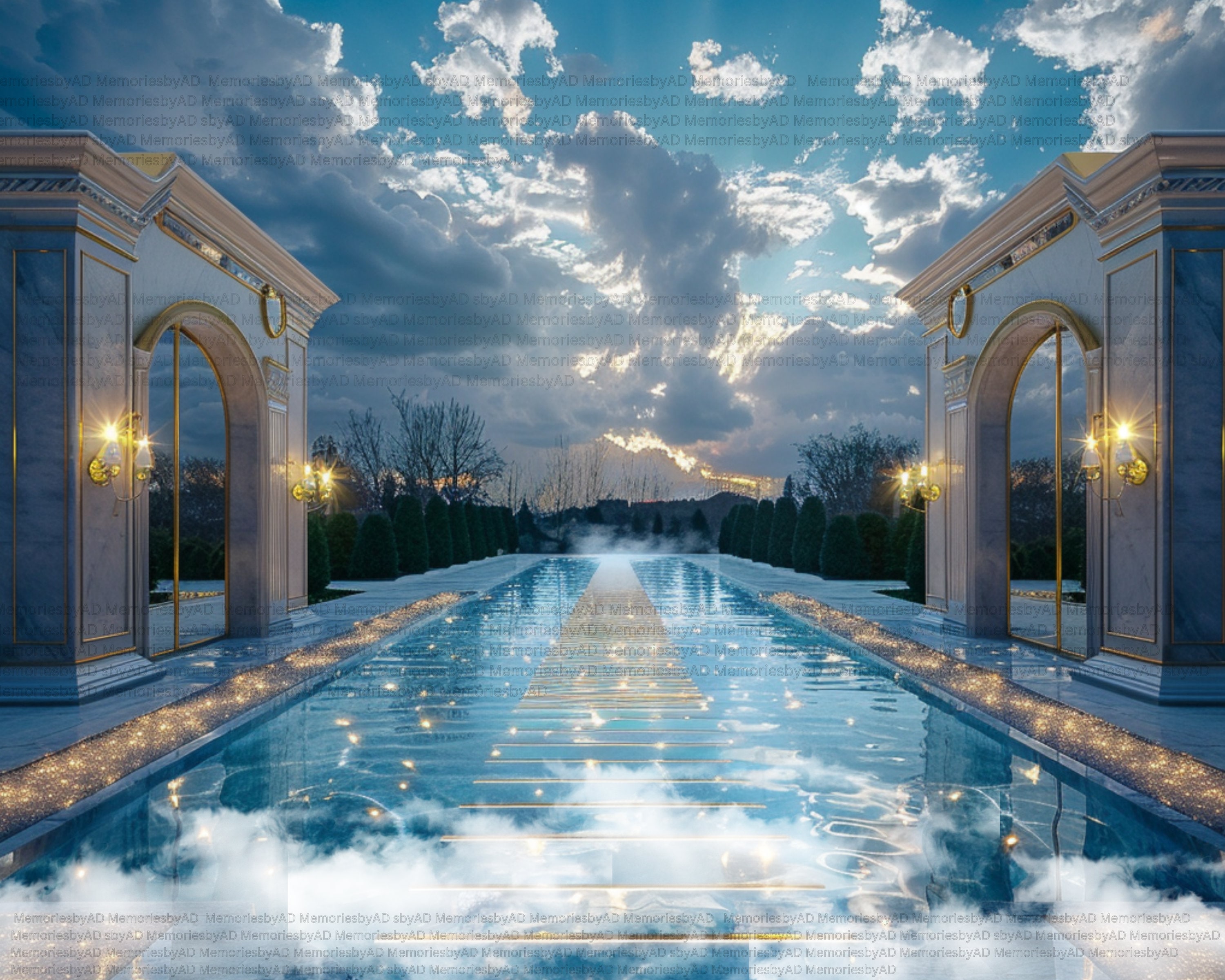 Swimming Pool Runway Memorial Template, Digital Memorial Poolside ...