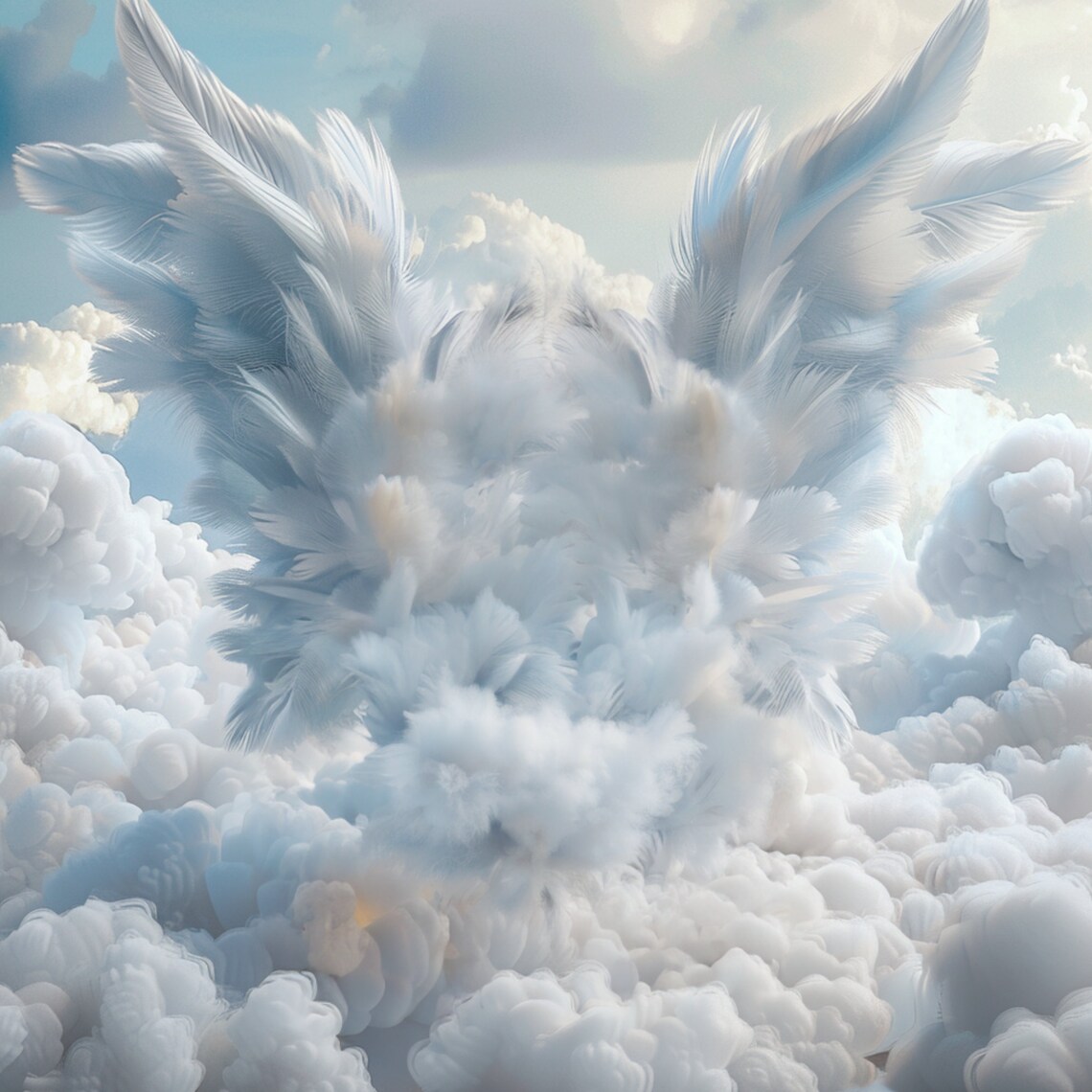 White and Gold Memorial Angel Chair Background, White Angel Wings White ...