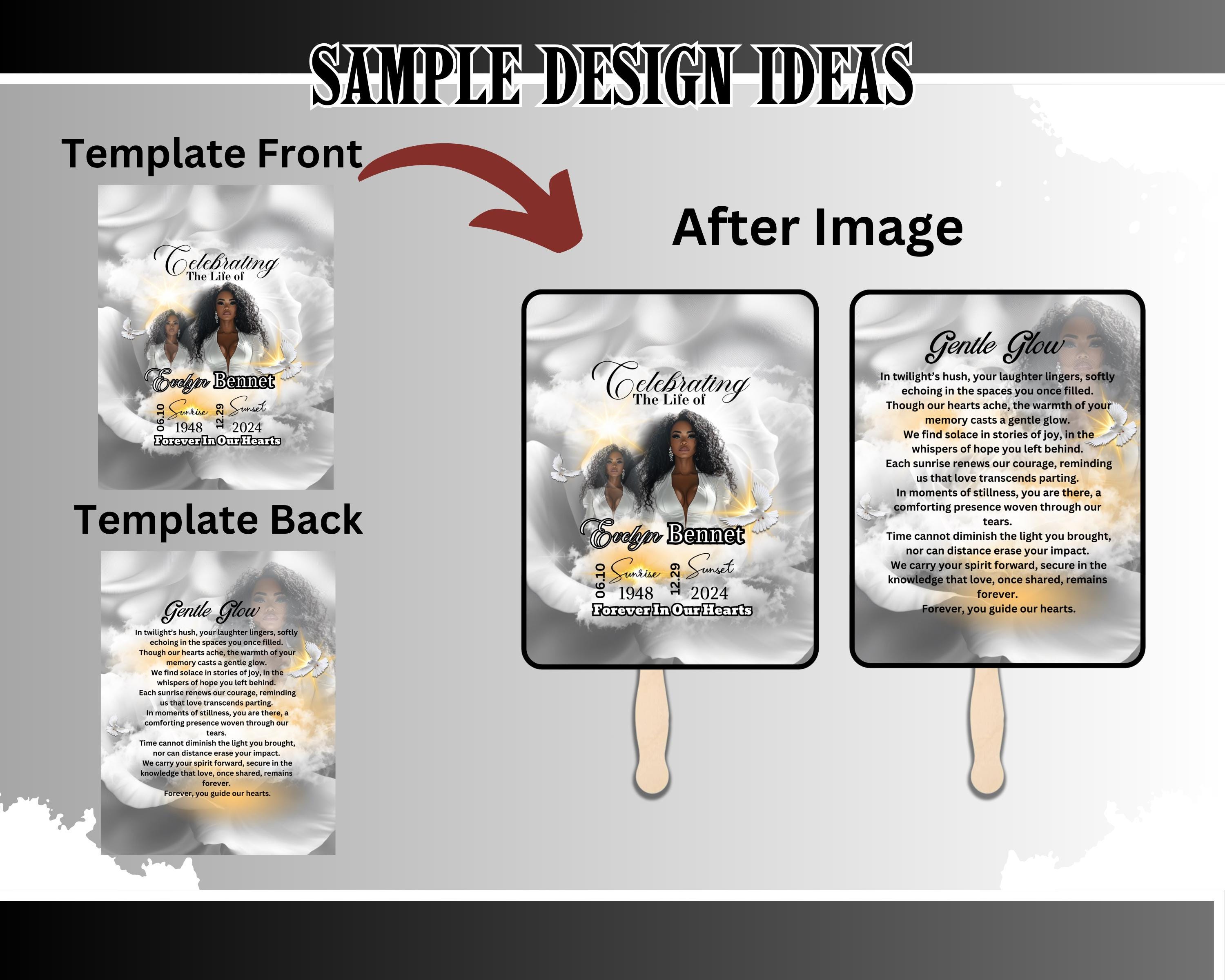 Memorial Funeral Fan Template, Canva Funeral Fan Template, Editable ...