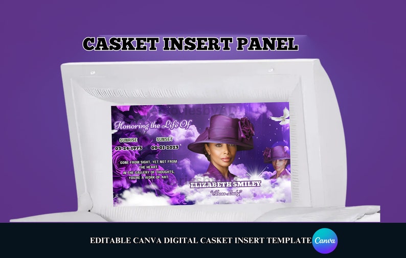 Memorial Casket Panel Template, Digital Casket Panel Design Template ...