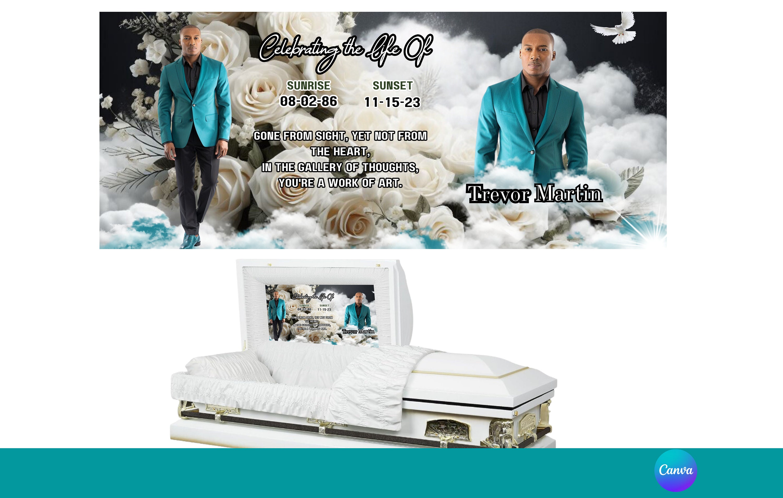 Memorial Casket Panel Template, Digital Casket Panel Design Template ...