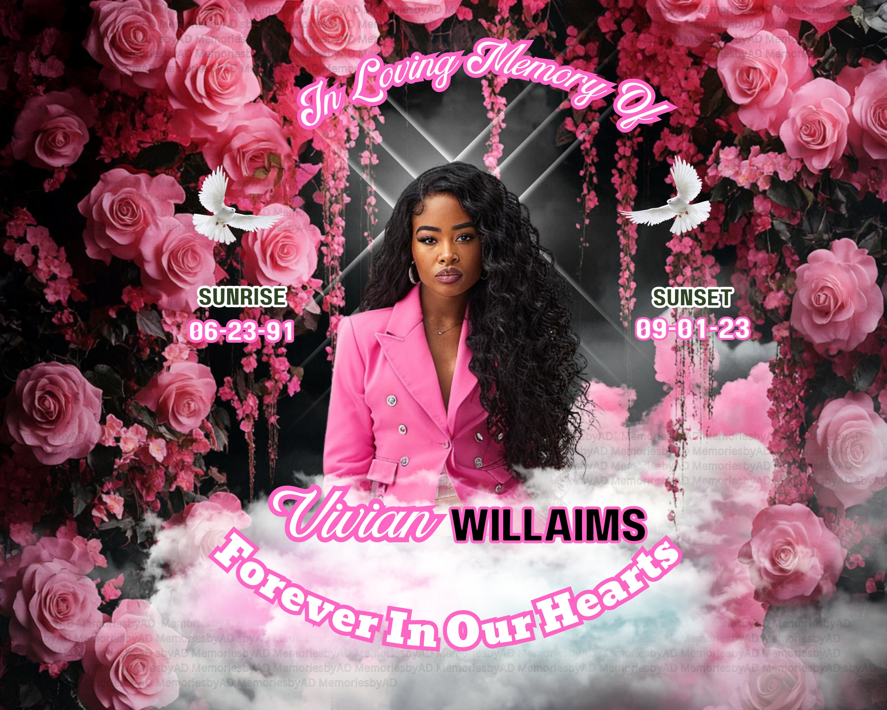 Memorial Button Template, Editable Canva Memorial Template, Digital ...