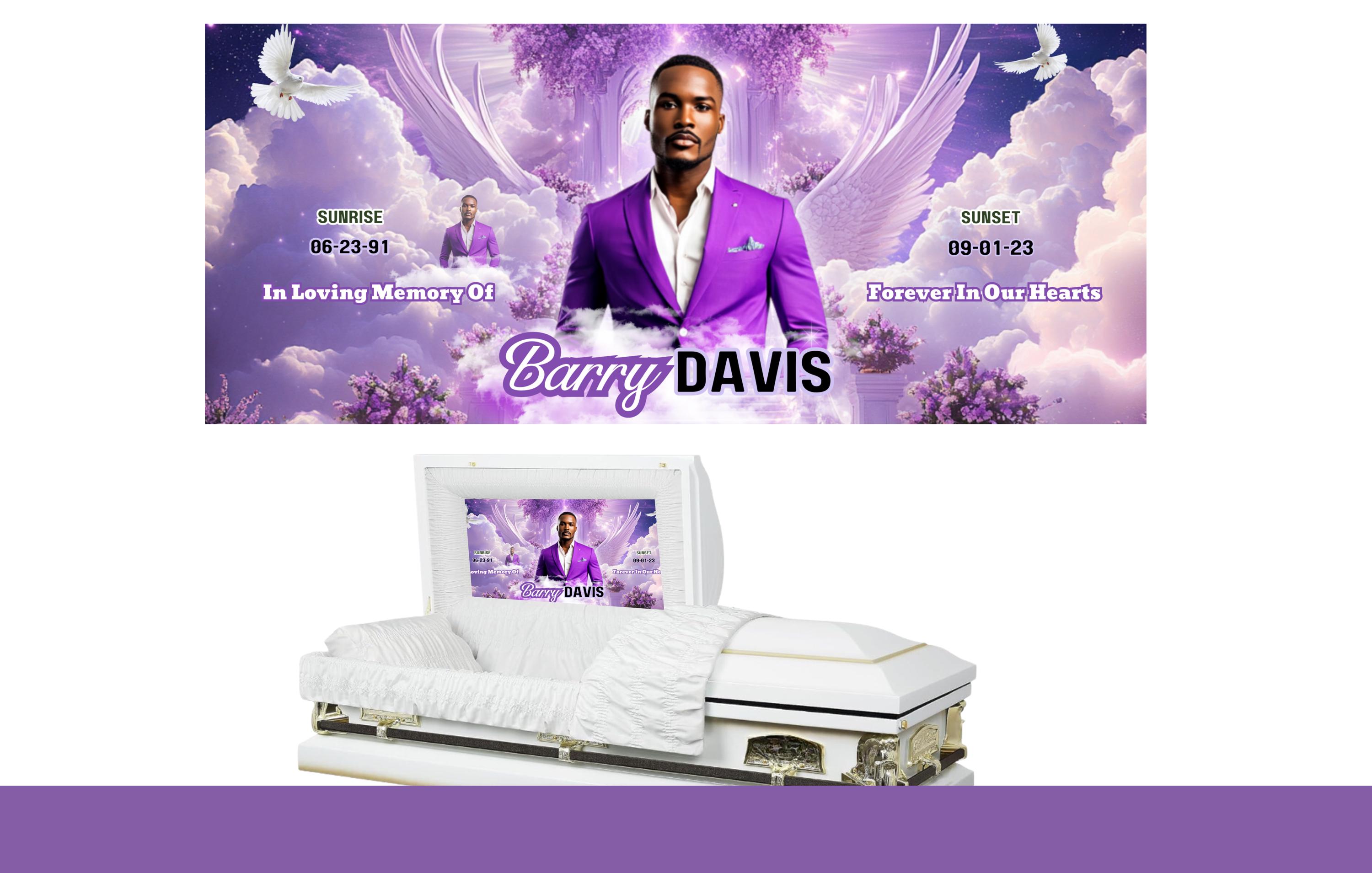 Purple Wing Memorial Casket Insert, Memorial Casket Panel Template ...