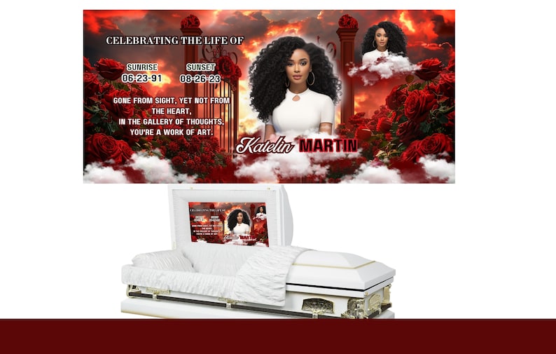 Memorial Casket Panel Template, Digital Casket Panel Design Template ...