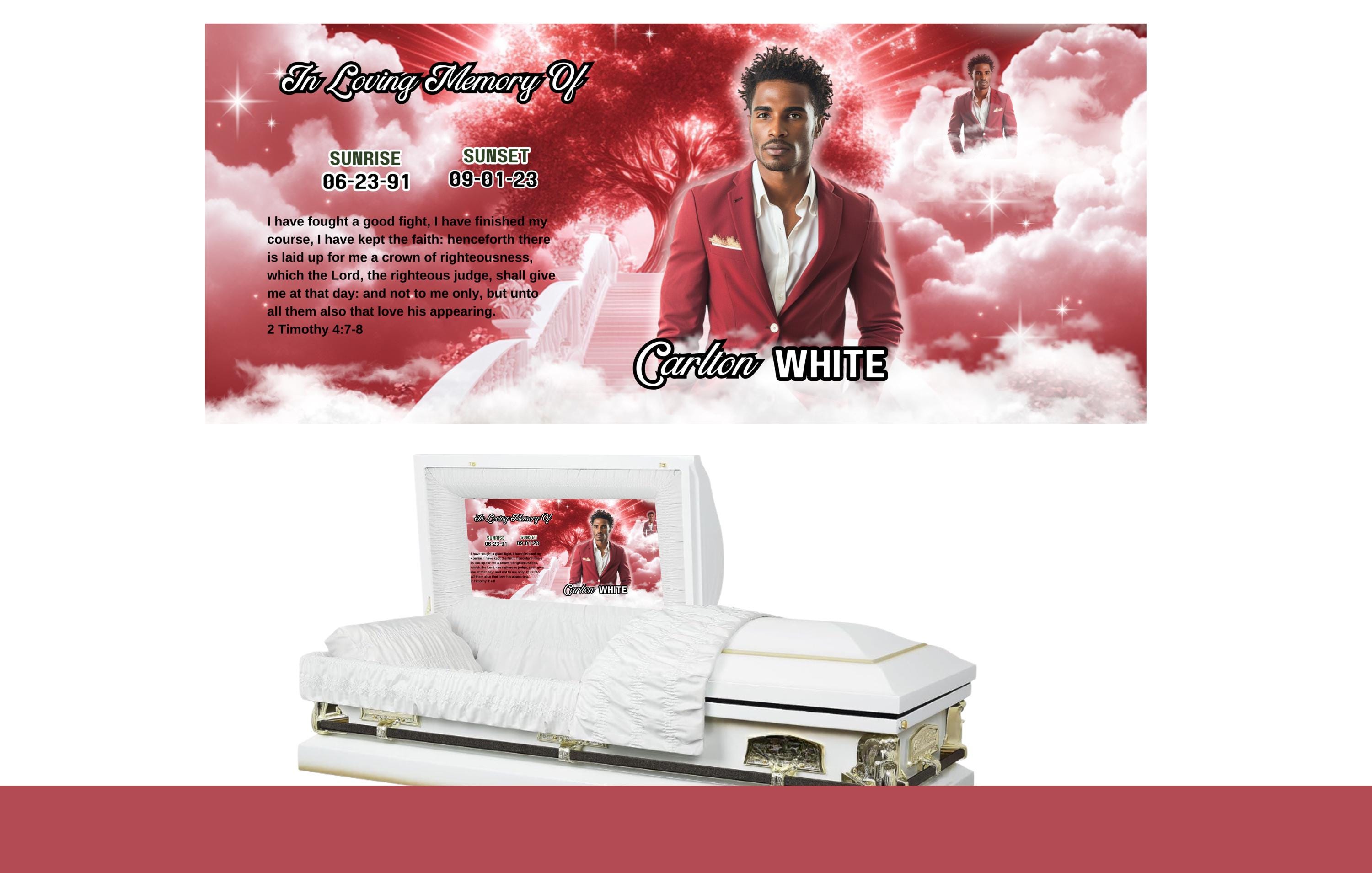 Red Tree Memorial Casket Insert, Memorial Casket Panel Template, Canva ...