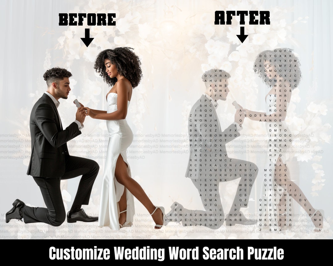 Customize Wedding Word Search, Custom Wedding Couple Word Search ...