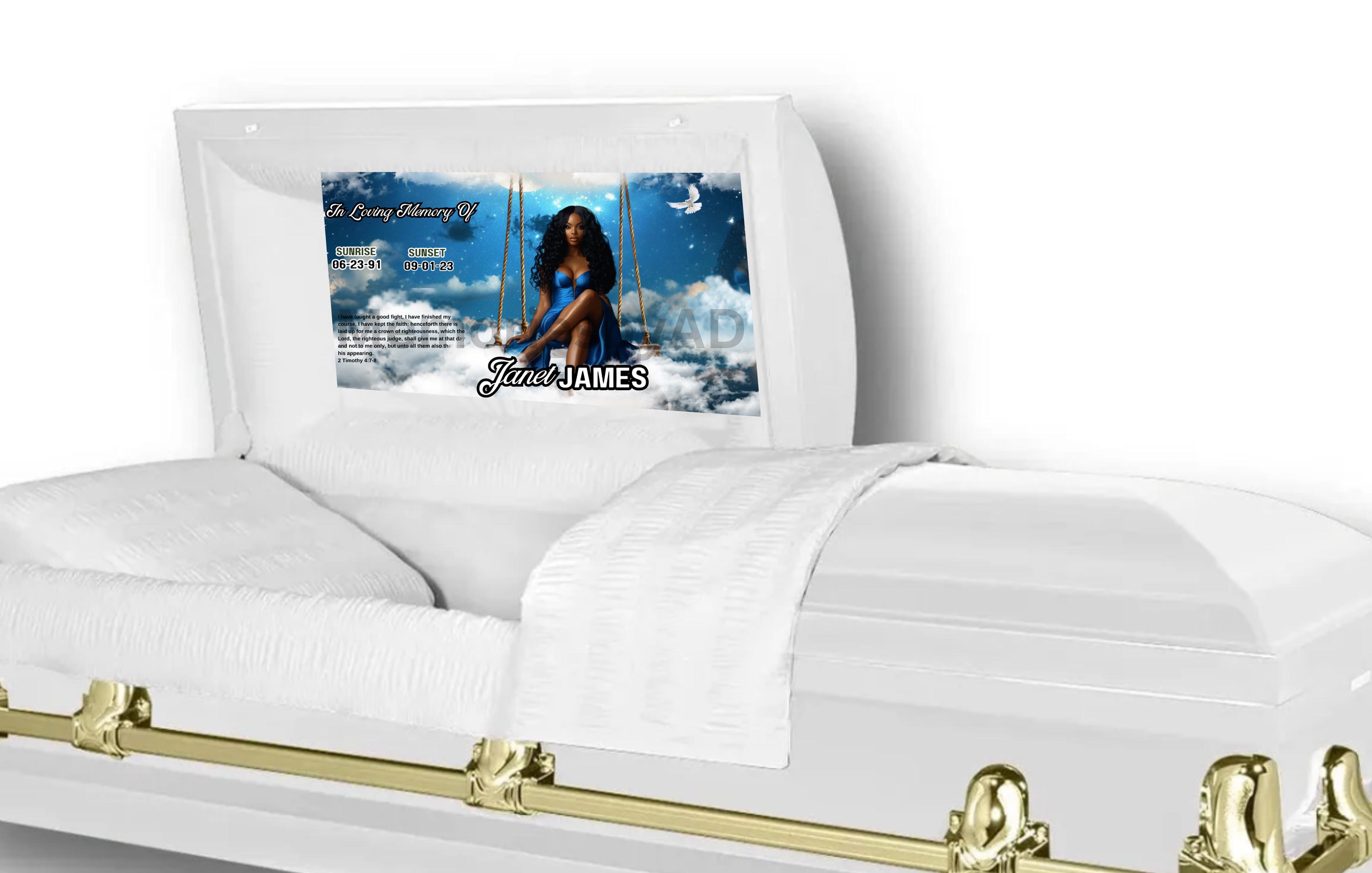 Blue Swing Casket Panel Insert, Canva Digital File, Memorial Casket ...