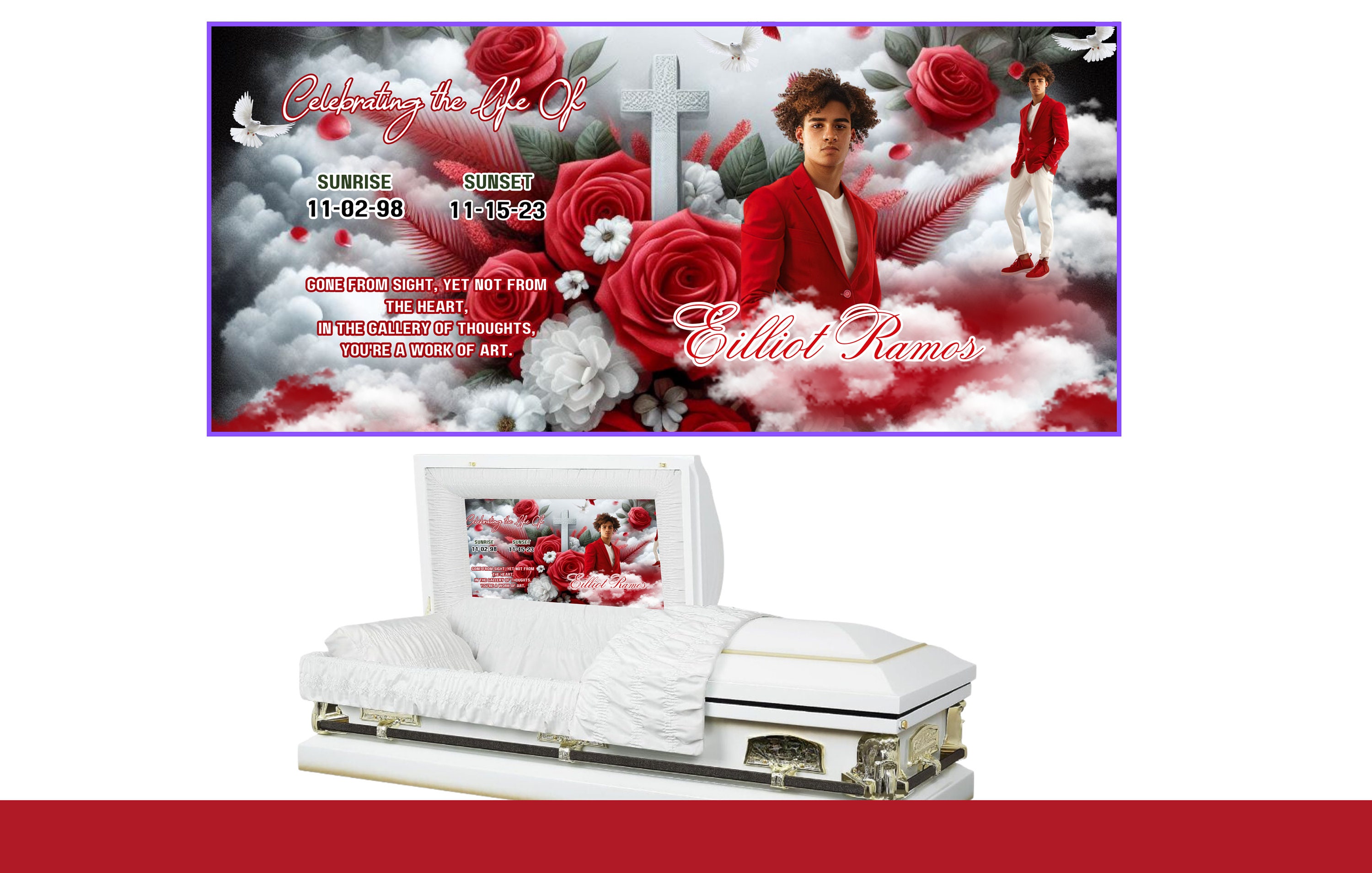 Memorial Casket Panel Template, Digital Casket Panel Design Template ...