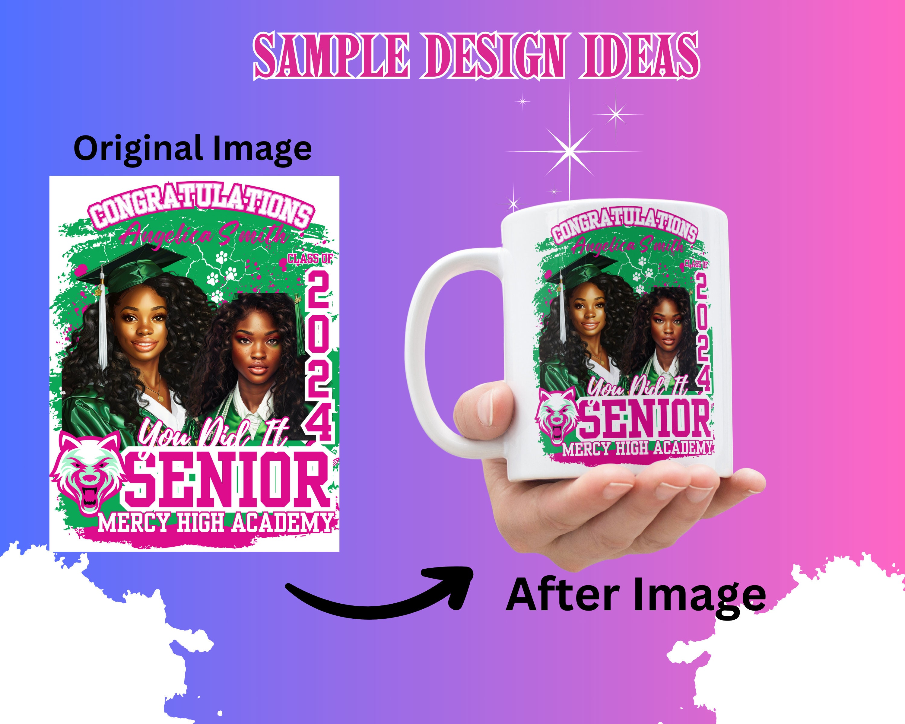 Graduation Senior Template, 7 Piece Editable Graduation Congratulation ...