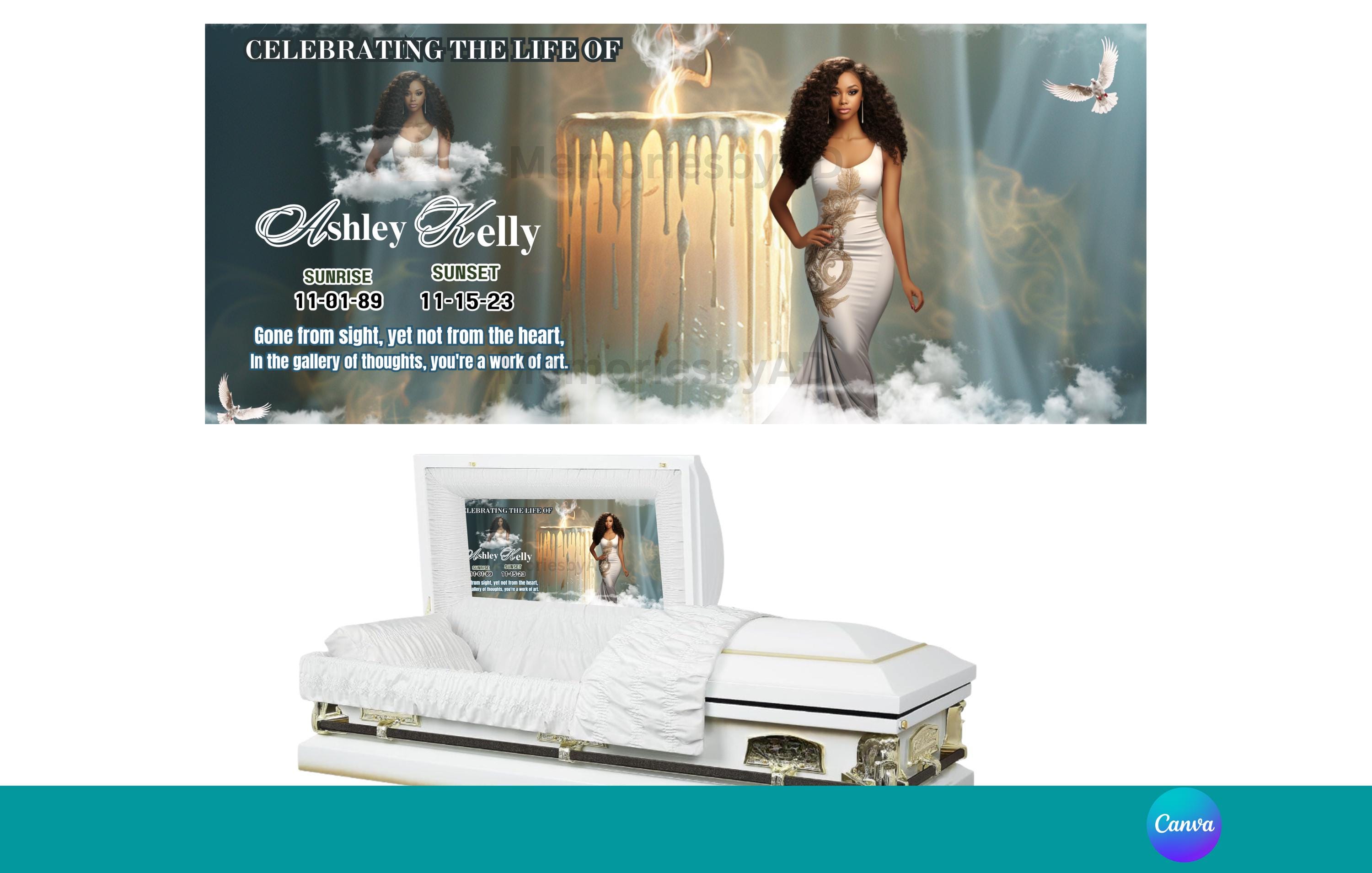 Candle Casket Insert, Casket Panel Design Template, Memorial Casket ...