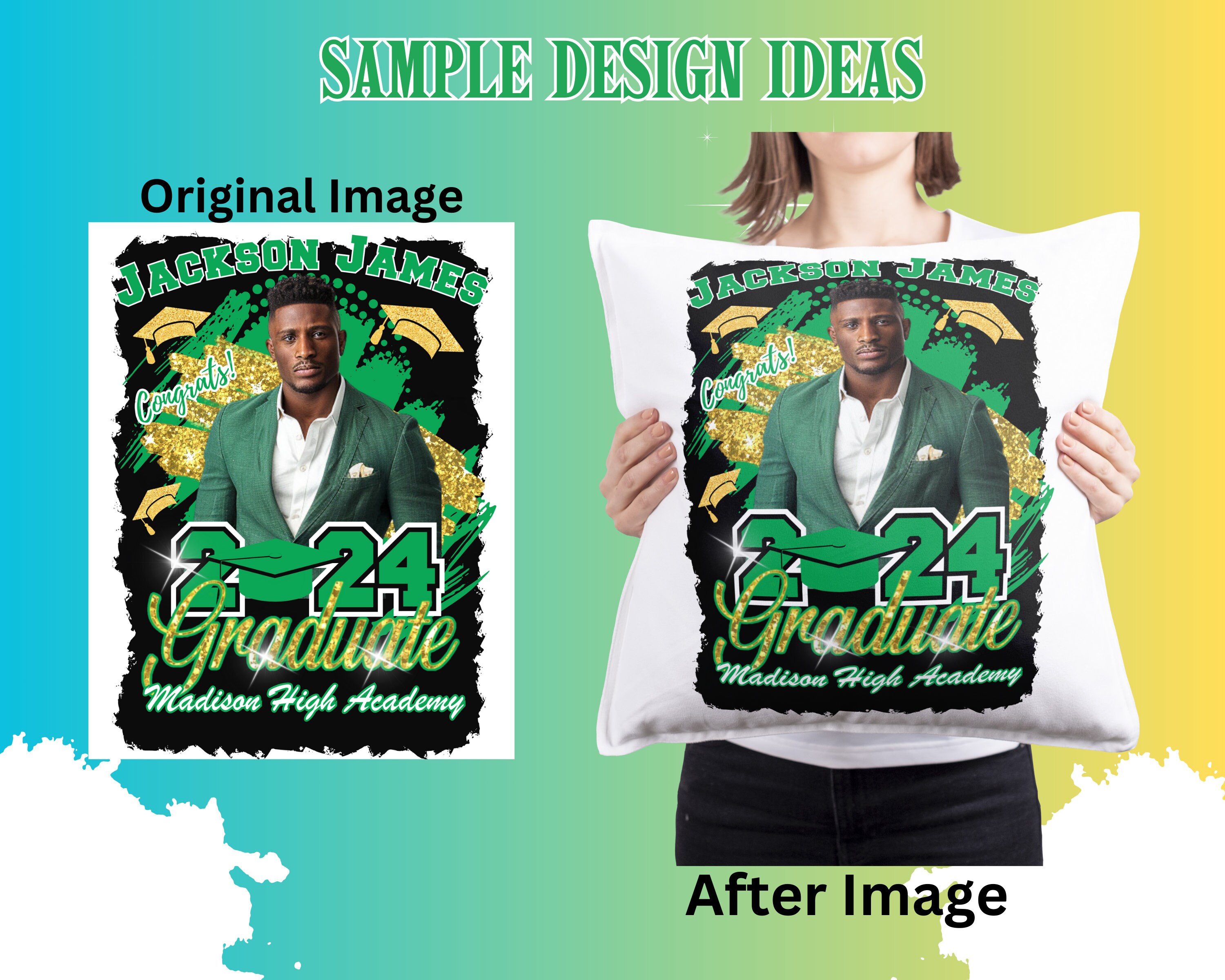 Graduation Senior Template, 7 Piece Editable Graduation Congratulation ...