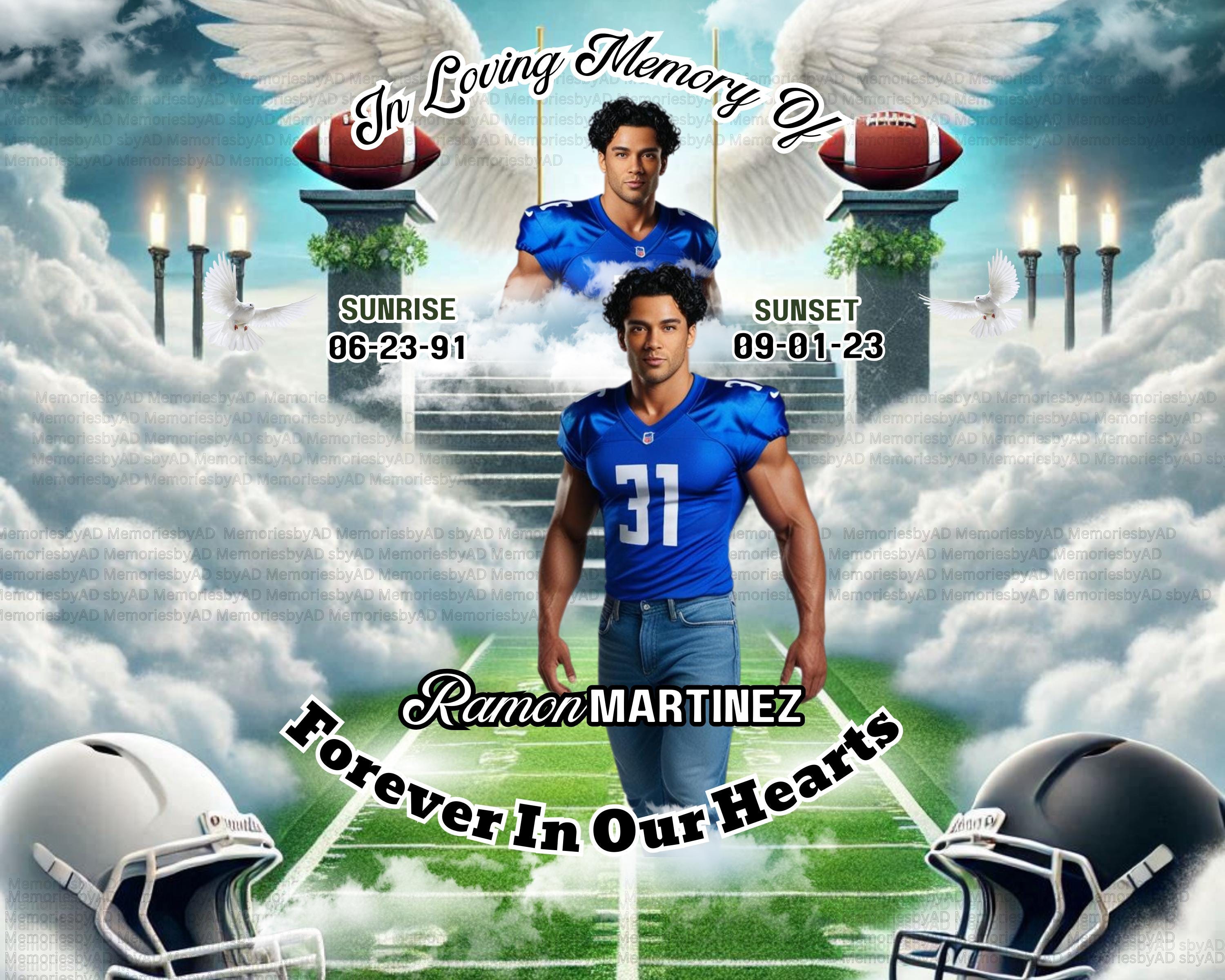 Football Memorial Button Template, Customizable Digital Download ...