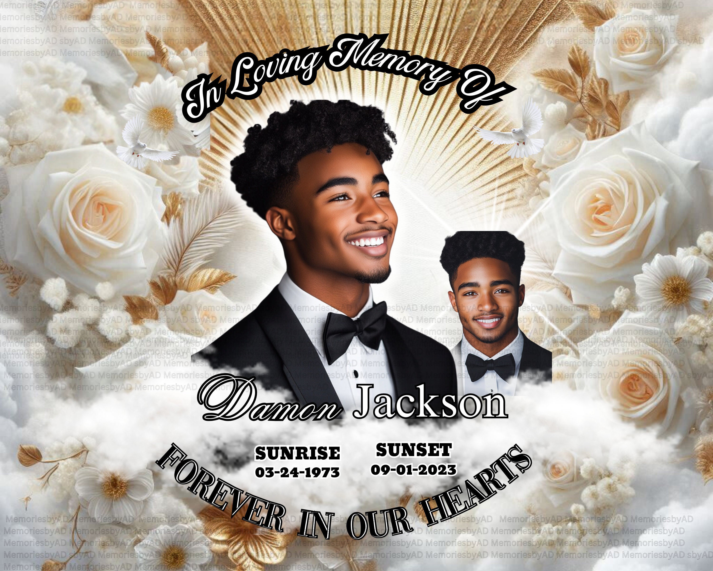 Memorial Button Template, Editable Canva Memorial Template, Digital ...
